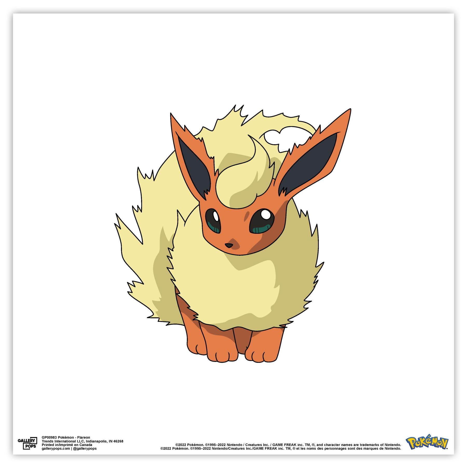 Gallery Pops Pokemon - Flareon Wall Art, Unframed Version, 12" x 12 ...