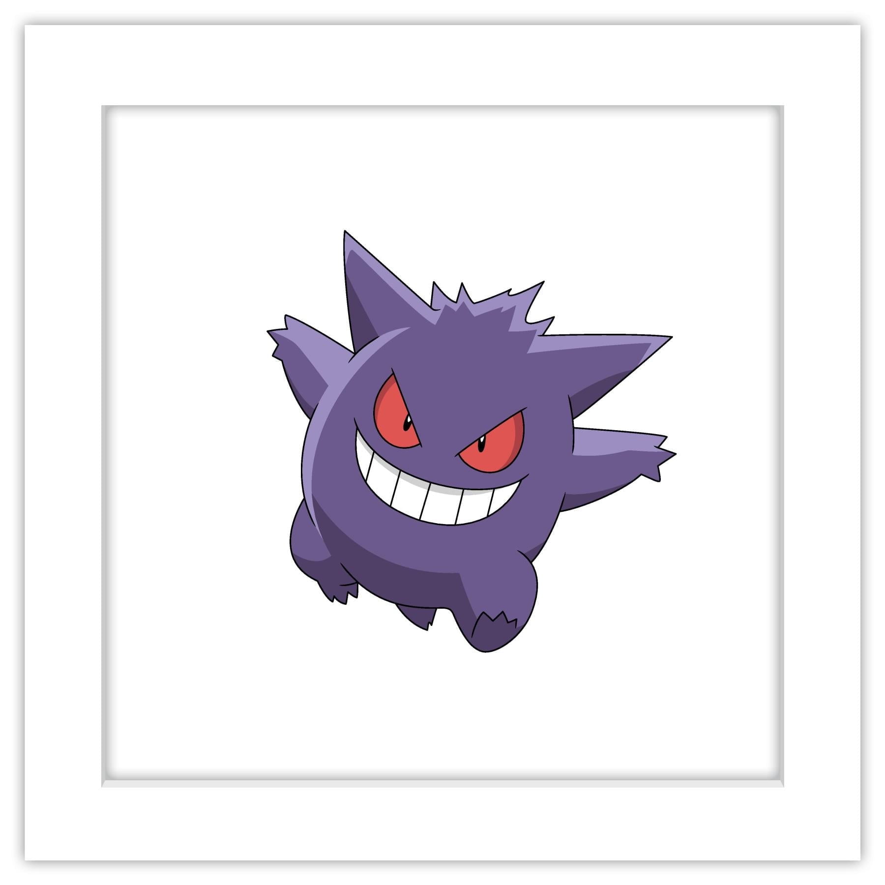 Gallery Pops Pokemon - Gengar Wall Art, White Framed Version, 12" x 12 ...
