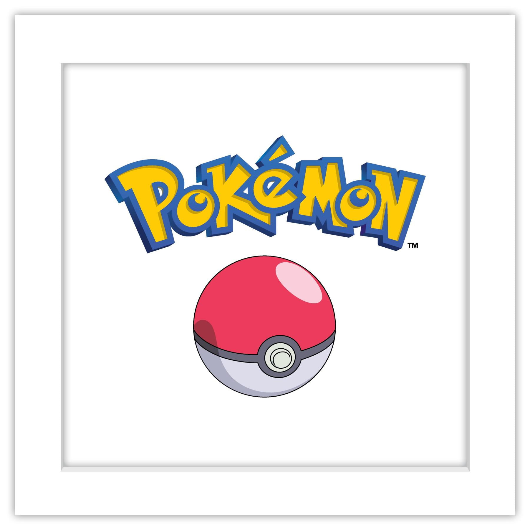Gallery Pops Pokemon - Logo Wall Art, White Framed Version, 12" x 12 ...