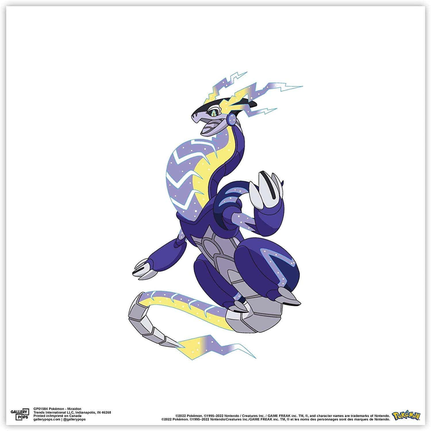 Gallery Pops Pokemon - Miraidon Wall Art, Unframed Version, 12" x 12 ...