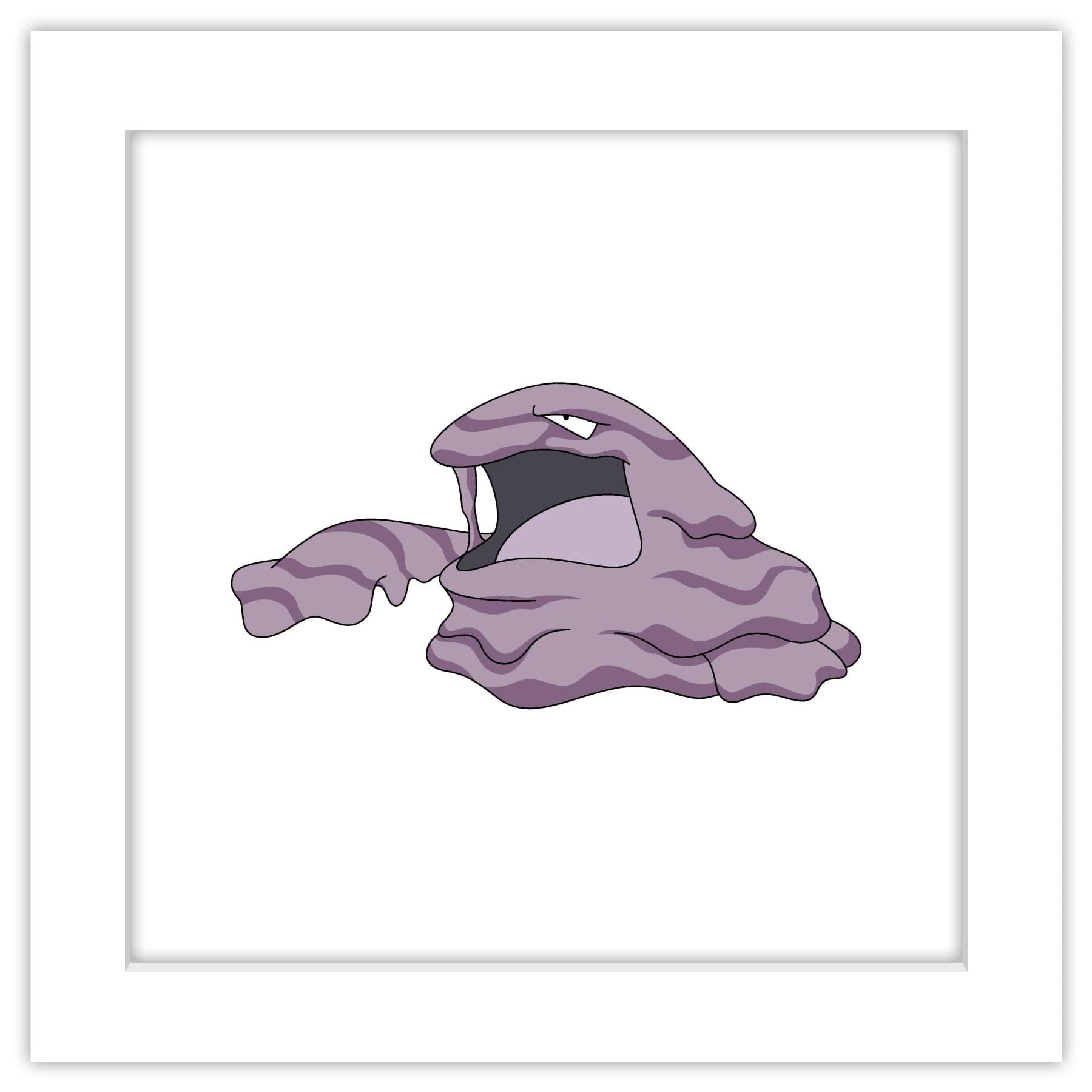 Gallery Pops Pokemon - Muk Wall Art, White Framed Version, 12" x 12 ...
