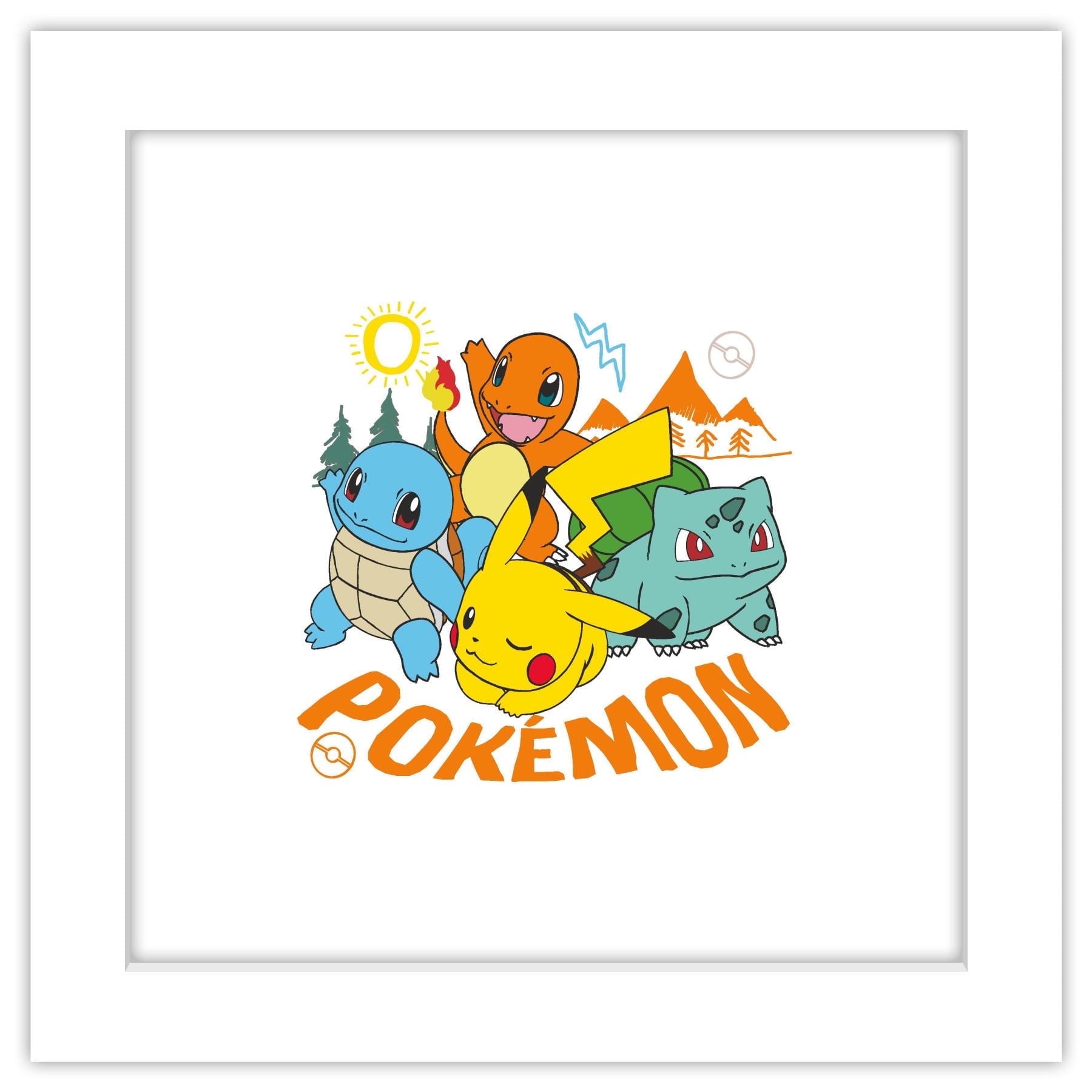 Gallery Pops Pokemon - Peaceful Nature Pokemon Wall Art, White Framed ...