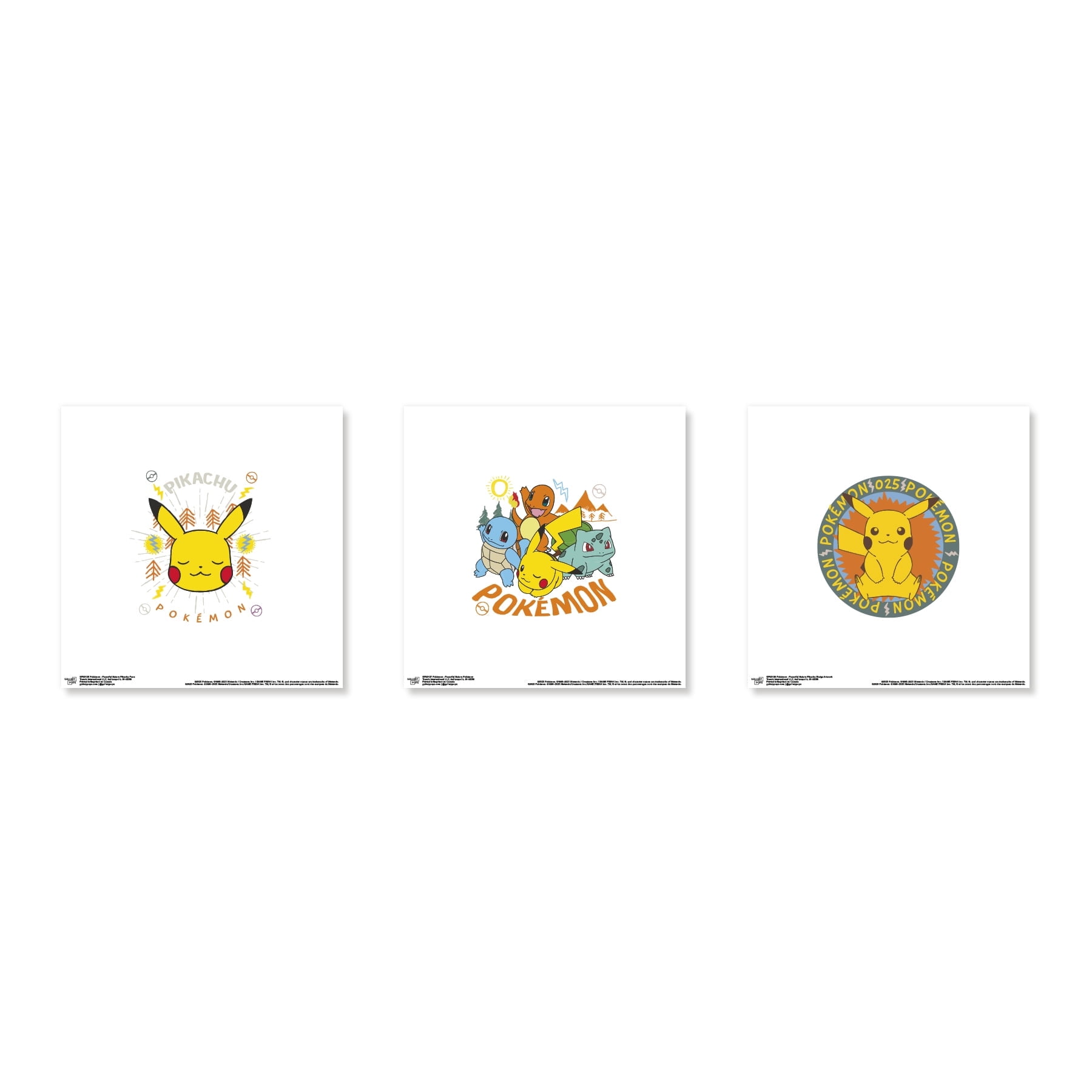 Gallery Pops Pokemon - Pikachu Nature Wall Art Bundle (3-Pack ...
