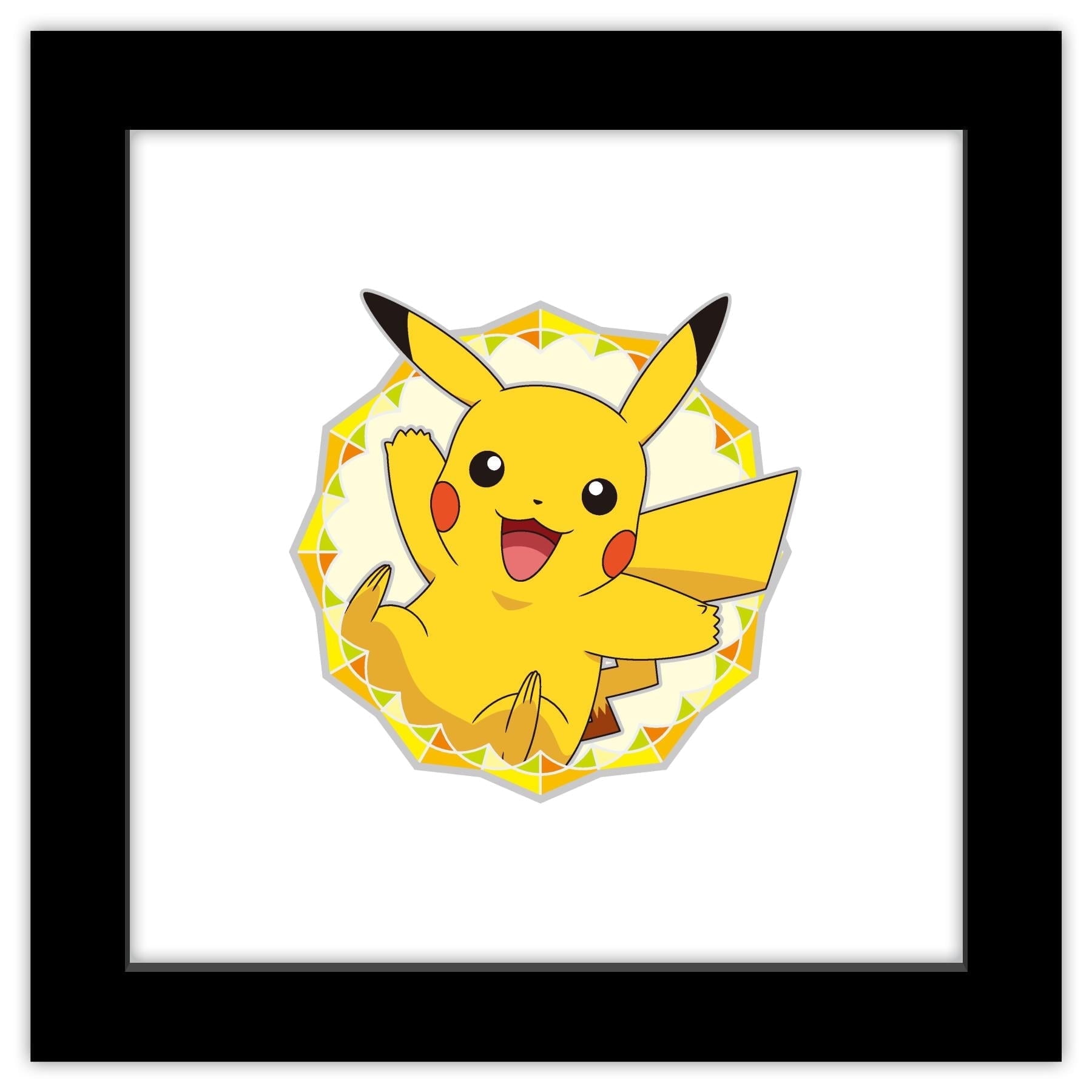 Gallery Pops Pokemon - Pikachu Sparkle Badge Wall Art, Black Framed ...