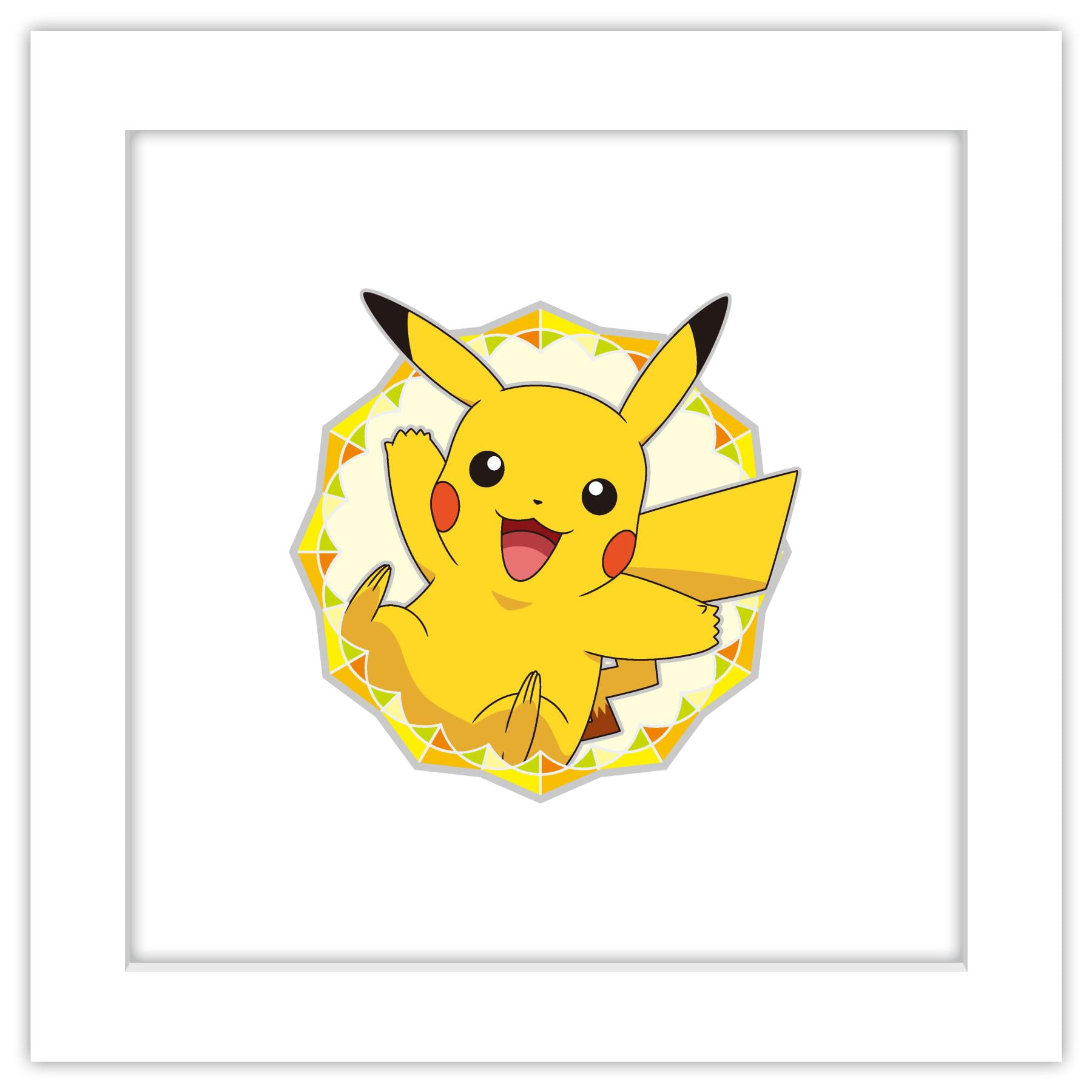 Gallery Pops Pokemon - Pikachu Sparkle Badge Wall Art, White Framed ...