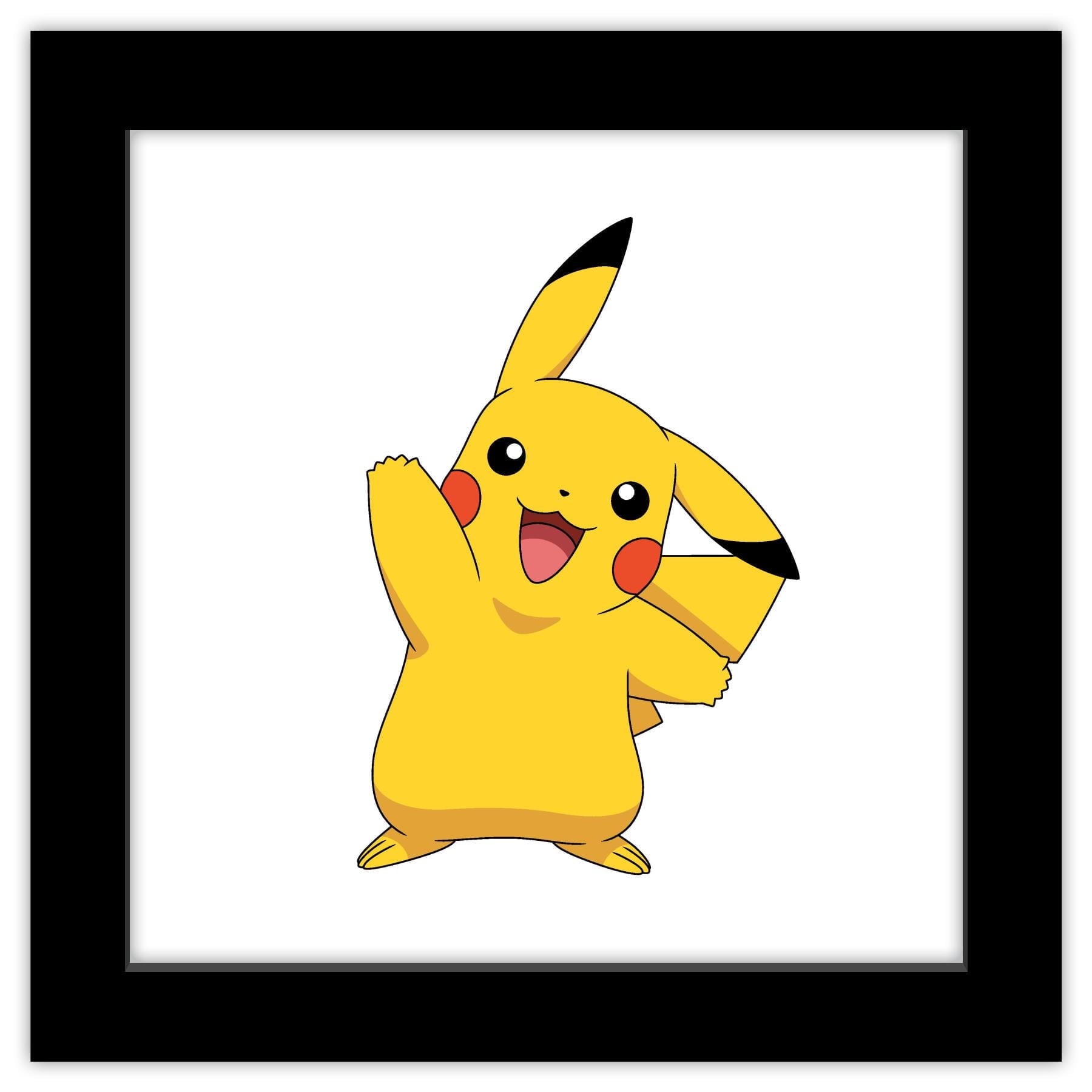 Gallery Pops Pokemon - Pikachu Waving Pose Wall Art, Black Framed ...