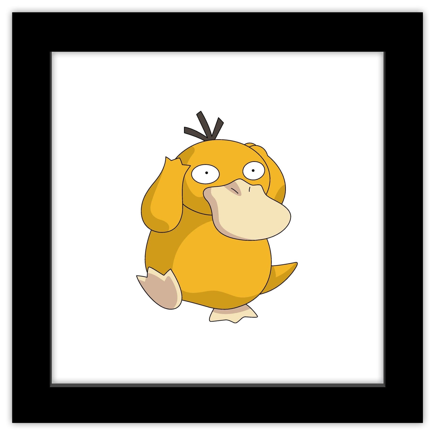 Gallery Pops Pokemon - Psyduck Wall Art, Black Framed Version, 12" x 12 ...