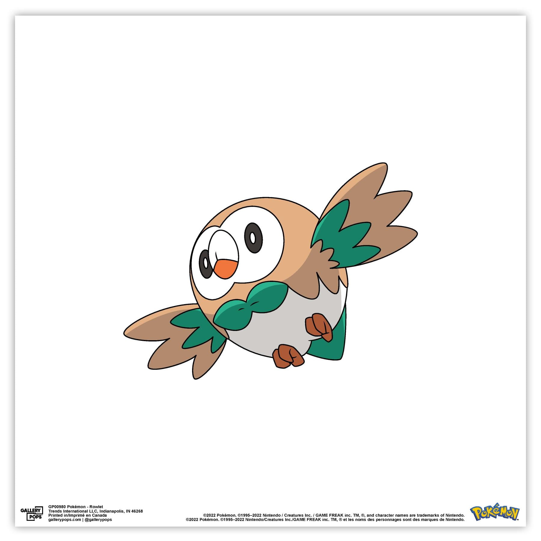 Gallery Pops Pokemon - Rowlet Wall Art, Unframed Version, 12" x 12 ...