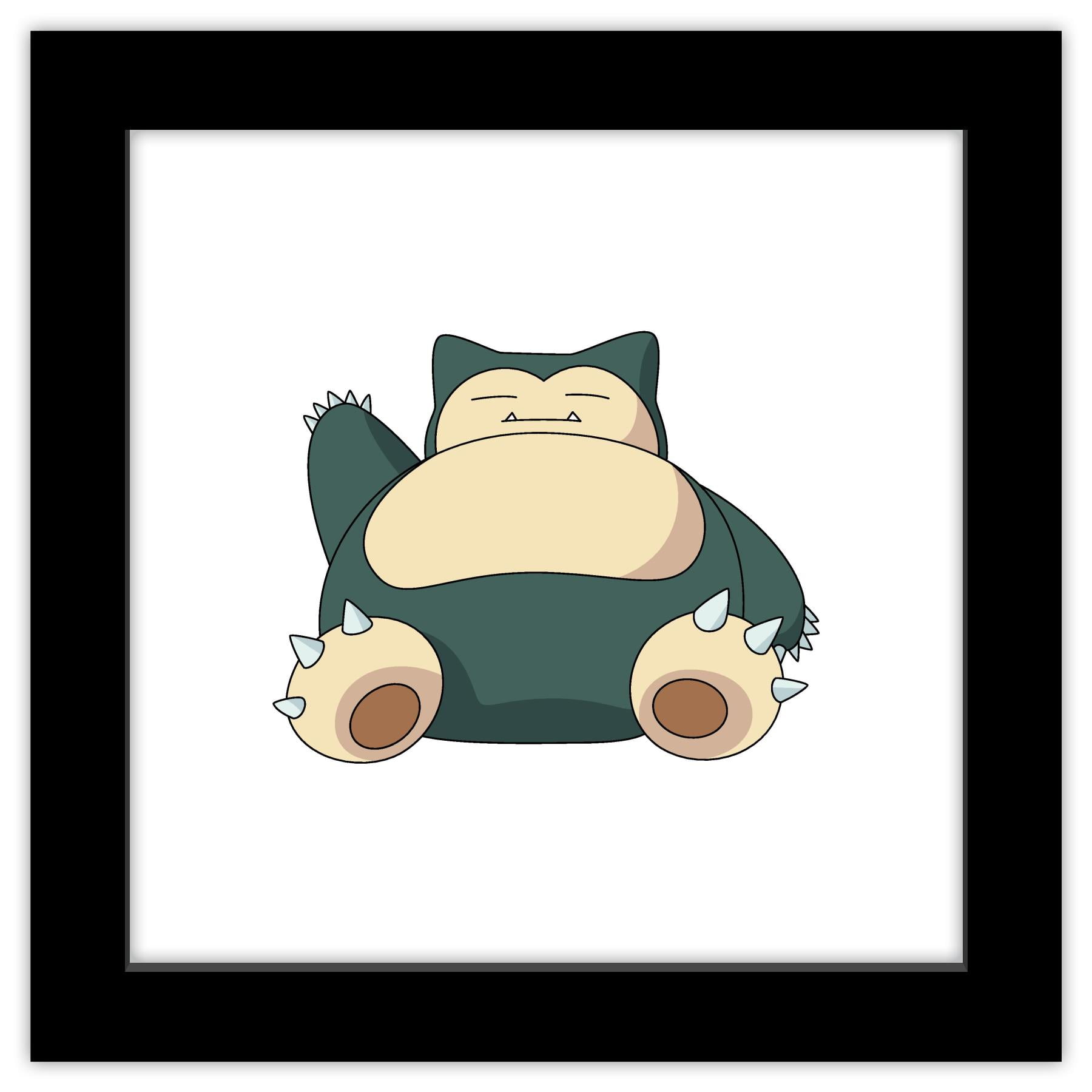 Gallery Pops Pokemon - Snorlax Wall Art, Black Framed Version, 12" x 12 ...
