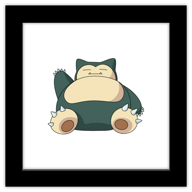 Gallery Pops Pokémon - Snorlax Wall Art, Black Framed Version, 12" x 12 ...