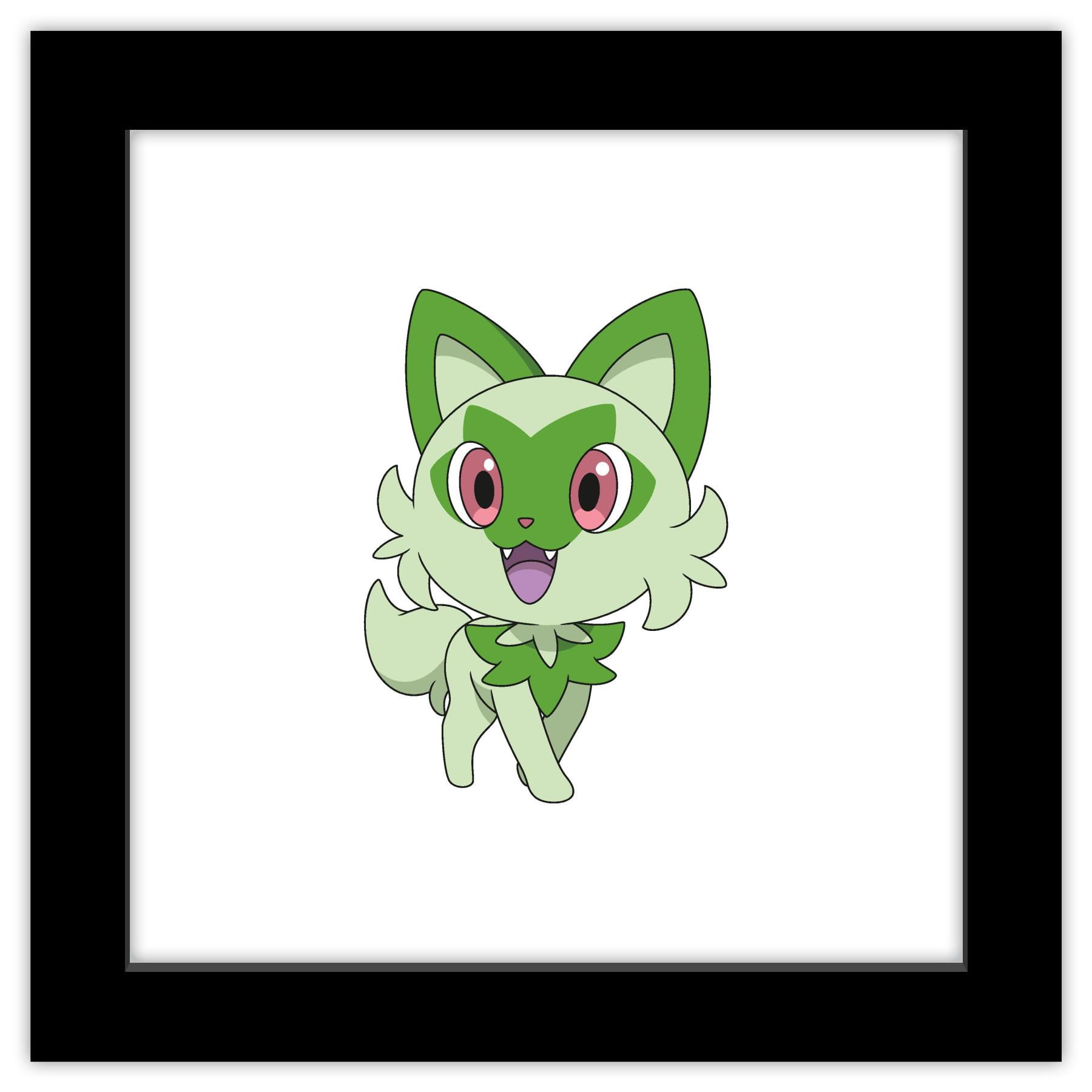 Gallery Pops Pokemon - Sprigatito Wall Art, Black Framed Version, 12" x ...