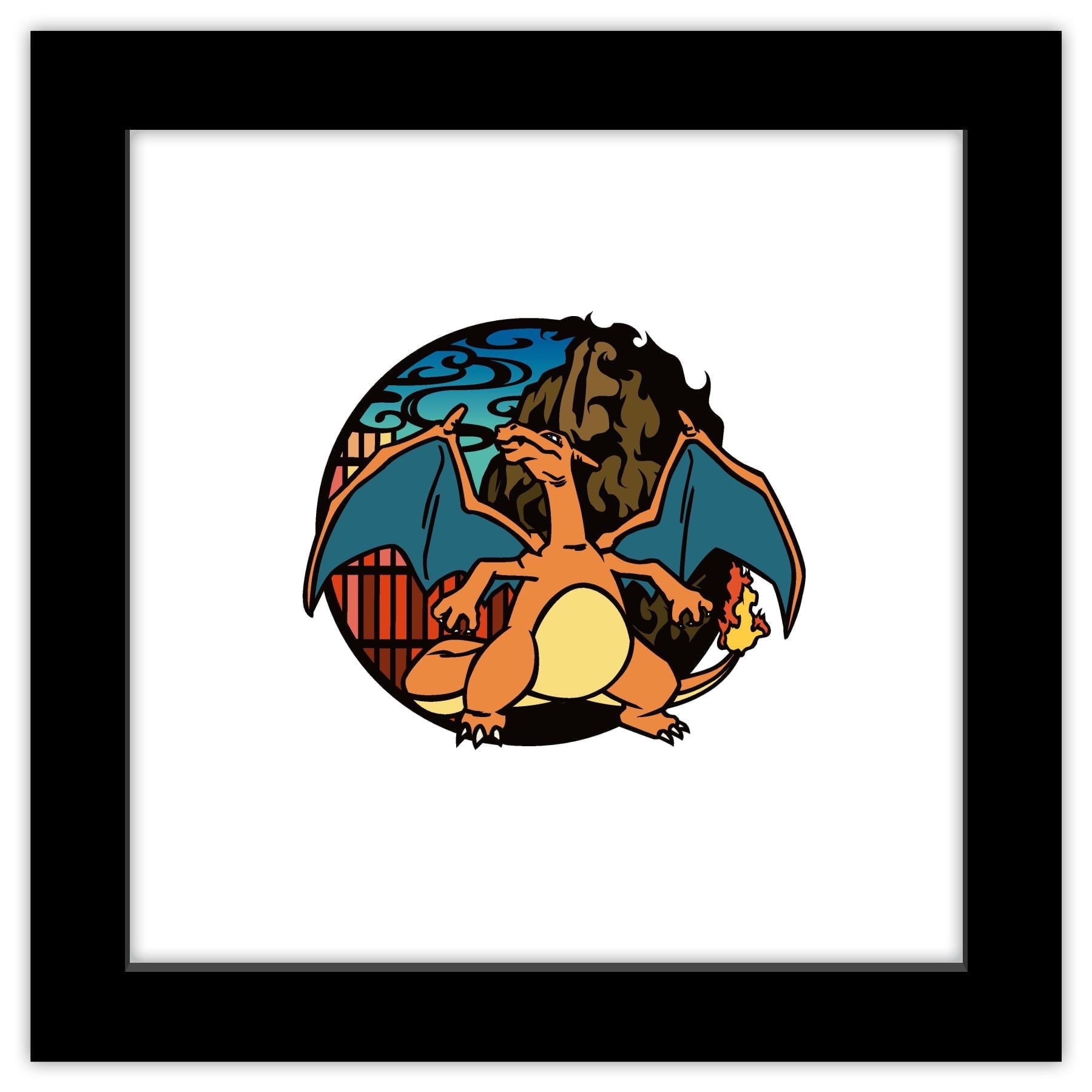 Gallery Pops Pokemon - Wagara Charizard Wall Art, Black Framed Version ...