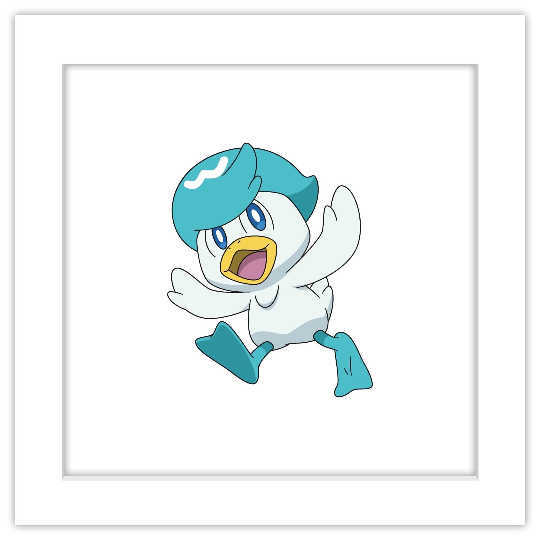 Gallery Pops Pokemon - Quaxly Wall Art, White Framed Version, 12" x 12 ...