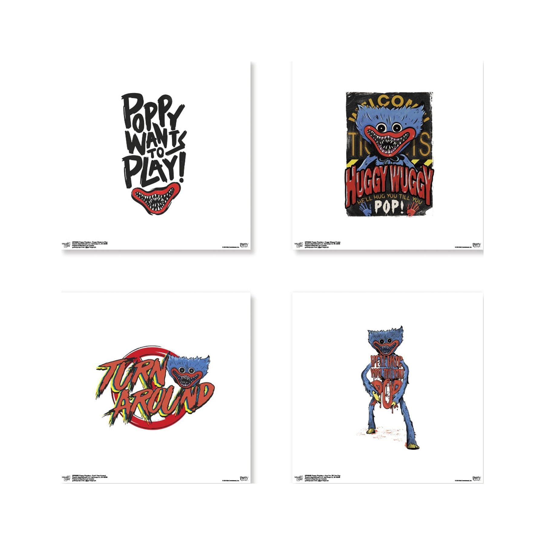 Gallery Pops Poppy Playtime - Huggy Wuggy Wall Art Bundle (4-Pack ...