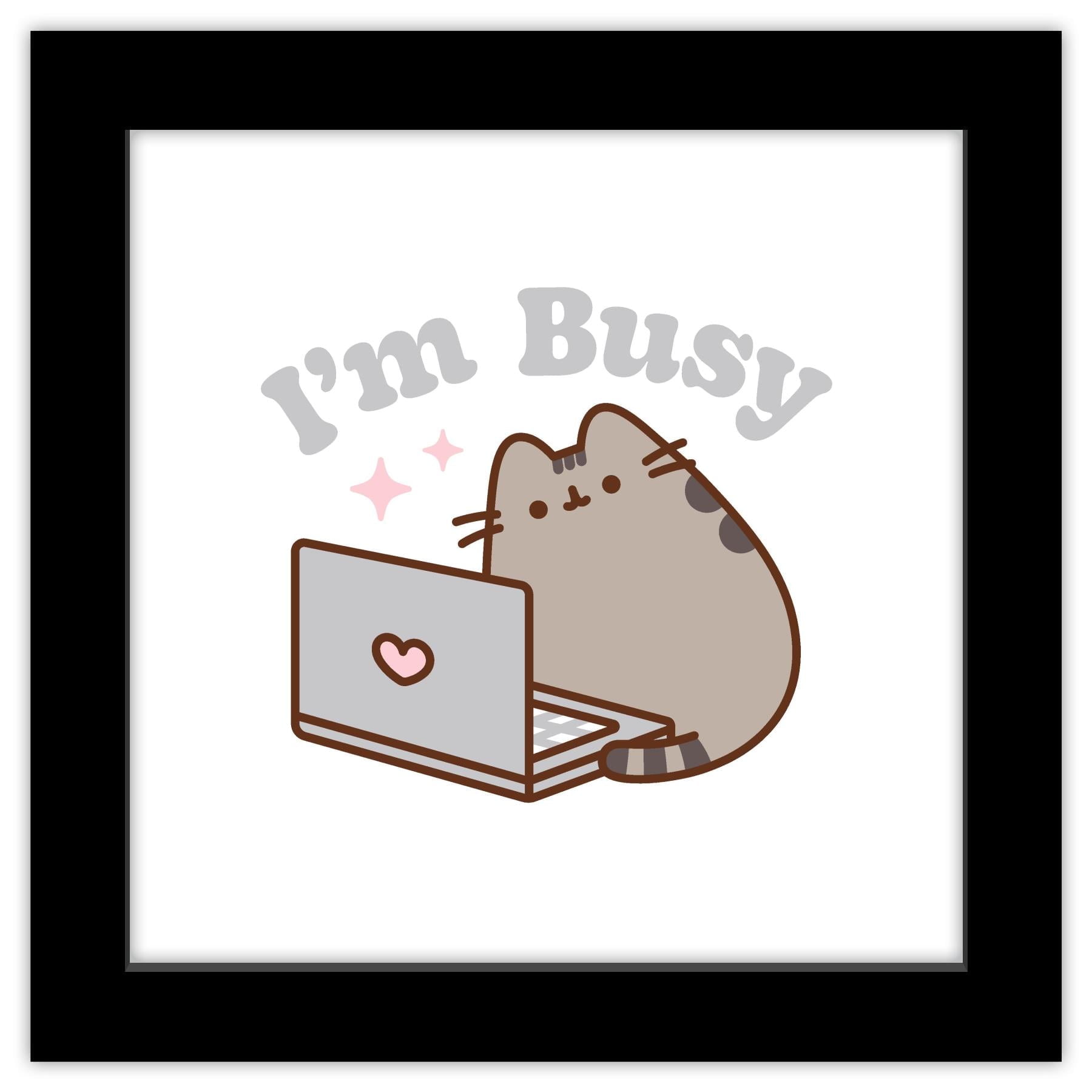 Gallery Pops Pusheen - I'm Busy Wall Art, Black Framed Version, 12" x ...
