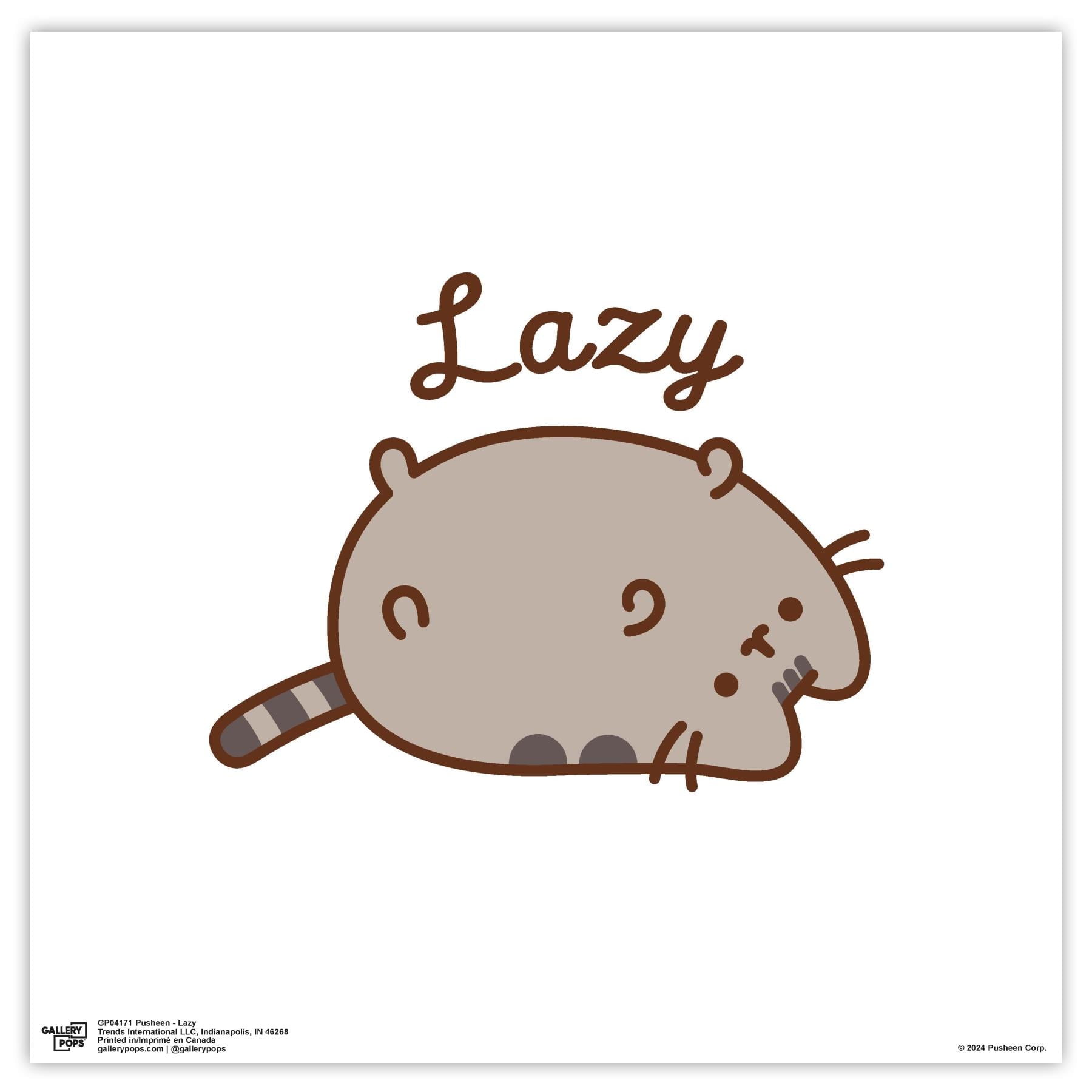 Gallery Pops Pusheen - Lazy Wall Art, Unframed Version, 12" x 12 ...