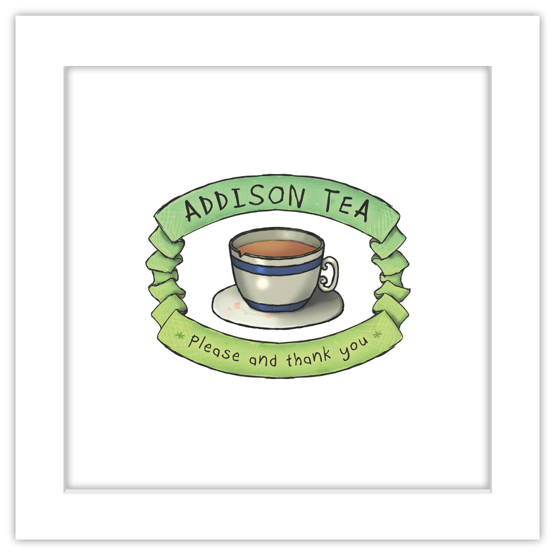 Gallery Pops Sally Face - Addison Tea Logo Wall Art, White Framed ...