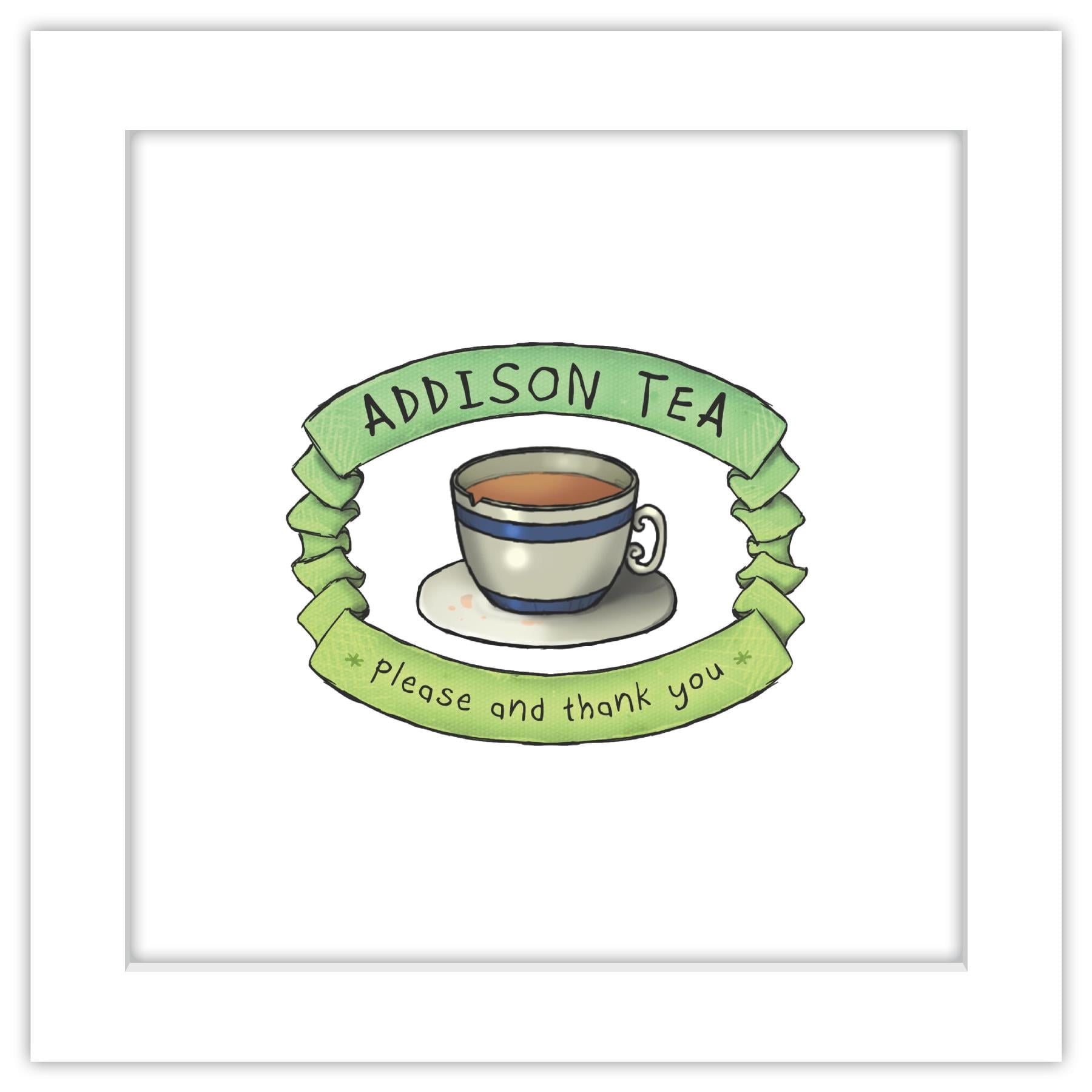 Gallery Pops Sally Face - Addison Tea Logo Wall Art, White Framed ...
