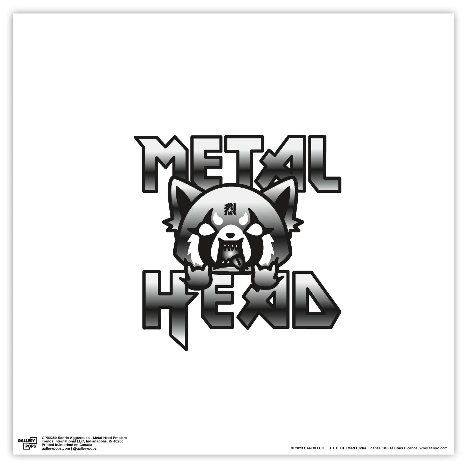 Gallery Pops Sanrio Aggretsuko - Metal Head Emblem Wall Art, Unframed ...