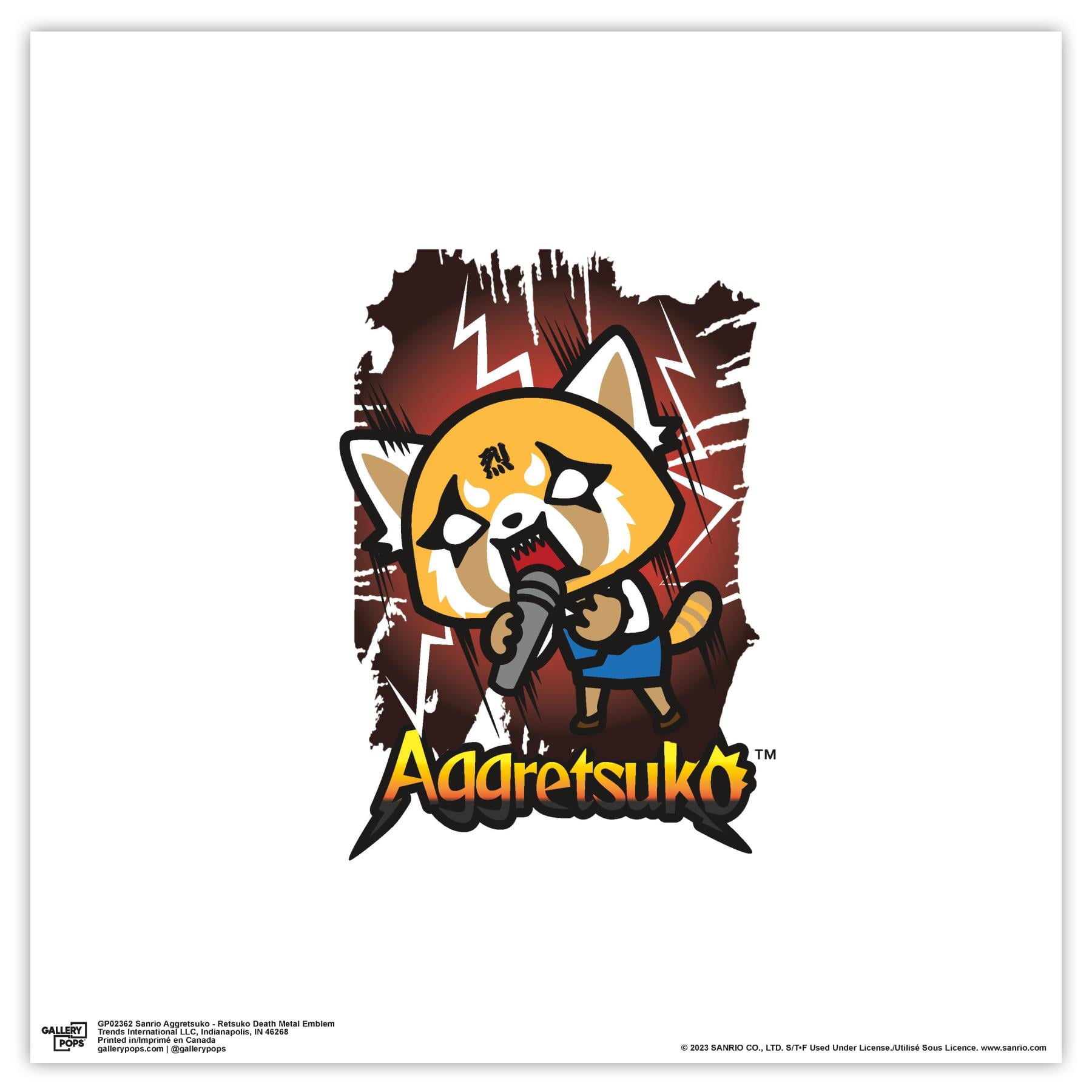 Gallery Pops Sanrio Aggretsuko - Retsuko Death Metal Emblem Wall Art ...