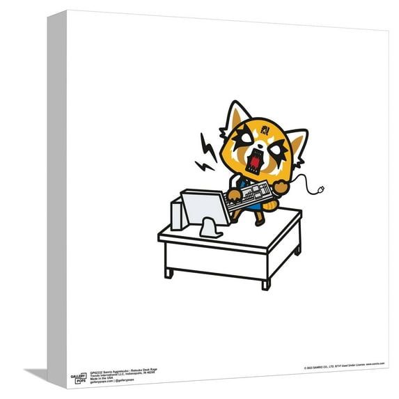 Gallery Pops Sanrio Aggretsuko - Retsuko Desk Rage Canvas Wall Art ...