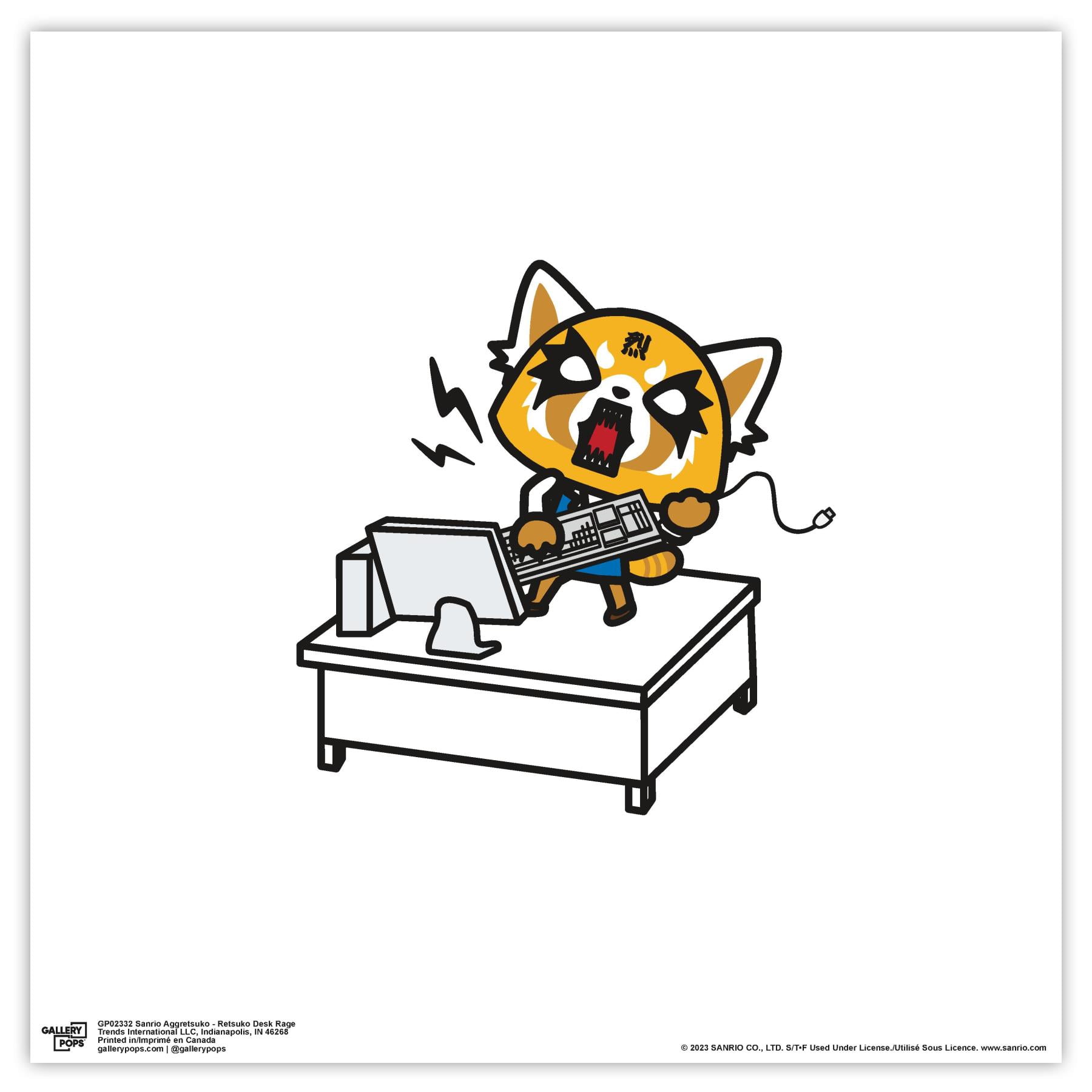 Gallery Pops Sanrio Aggretsuko - Retsuko Desk Rage Wall Art, Unframed ...
