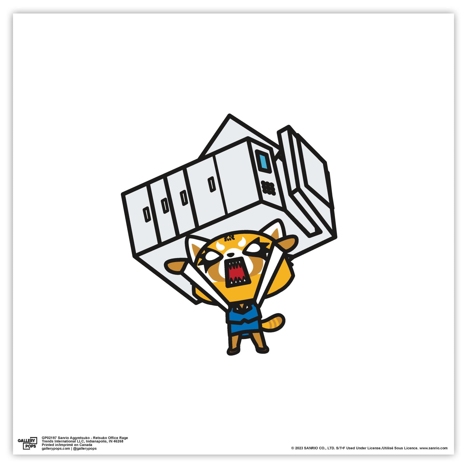 Gallery Pops Sanrio Aggretsuko - Retsuko Office Rage Wall Art, Unframed ...