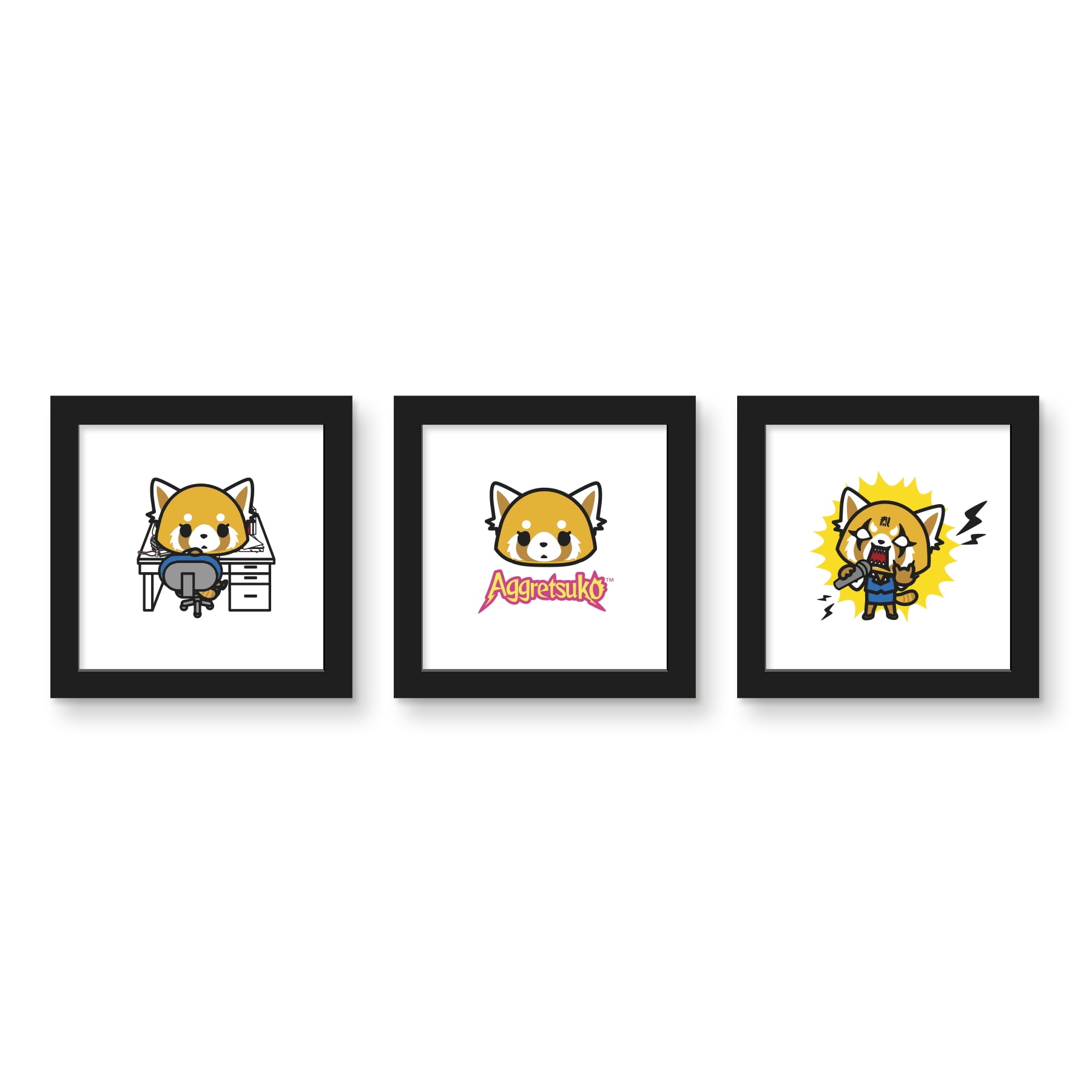 Gallery Pops Sanrio Aggretsuko - Retsuko Wall Art Bundle (3-Pack ...