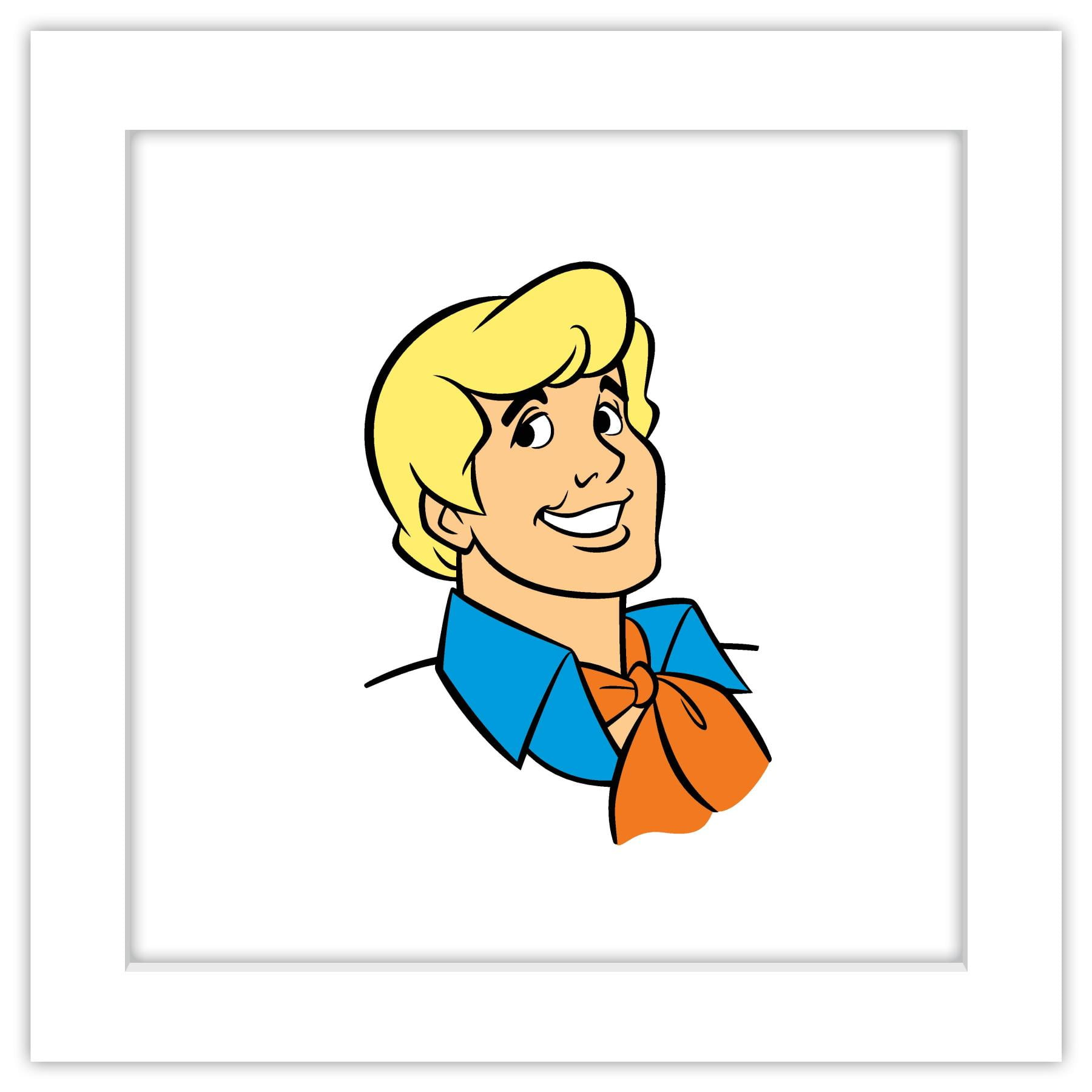 Gallery Pops Scooby-Doo - Fred Headshot Wall Art, White Framed Version ...