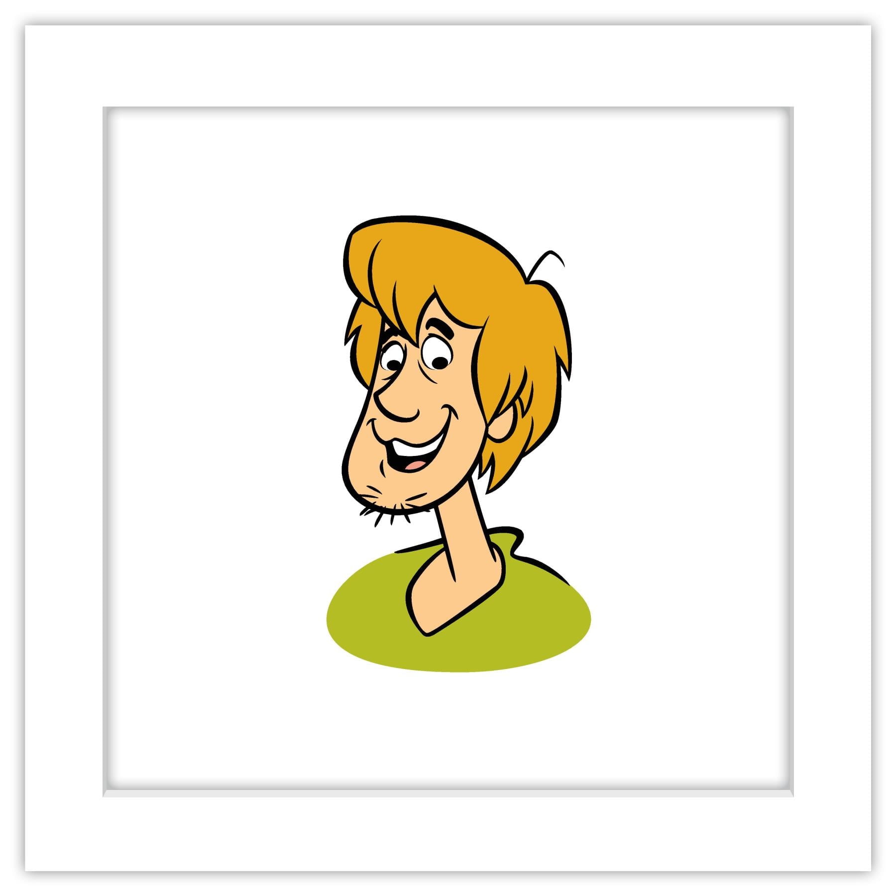 Gallery Pops Scooby-Doo - Shaggy Headshot Wall Art, White Framed ...