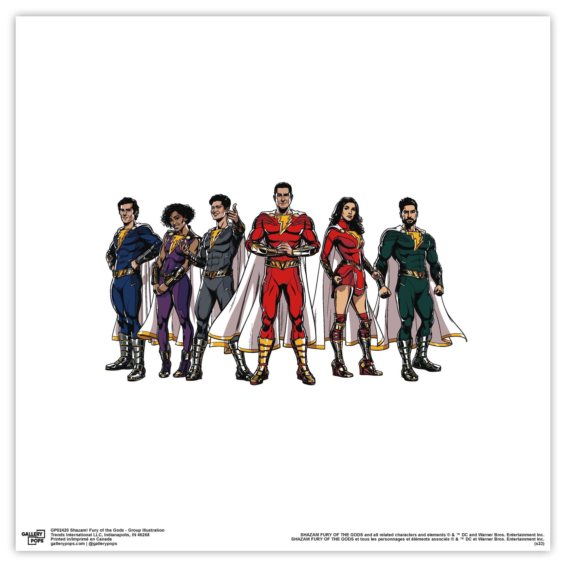 Gallery Pops Shazam! Fury of the Gods - Group Illustration Wall Art ...