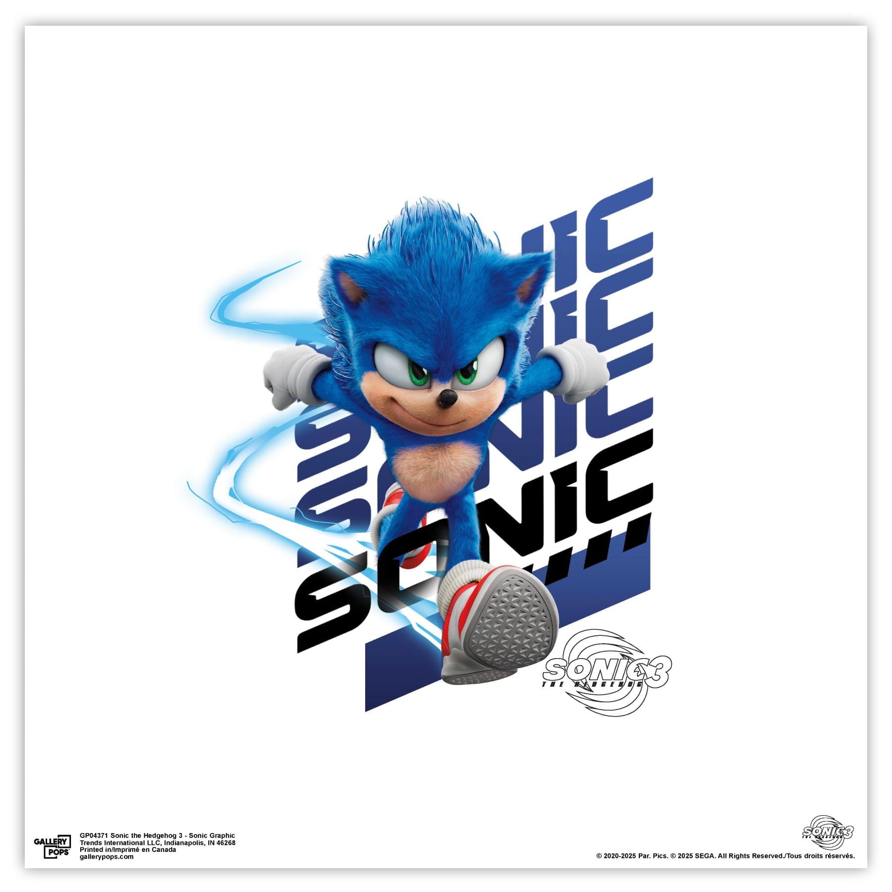 Gallery Pops Sonic the Hedgehog 3 - Sonic Graphic Wall Art, Unframed ...