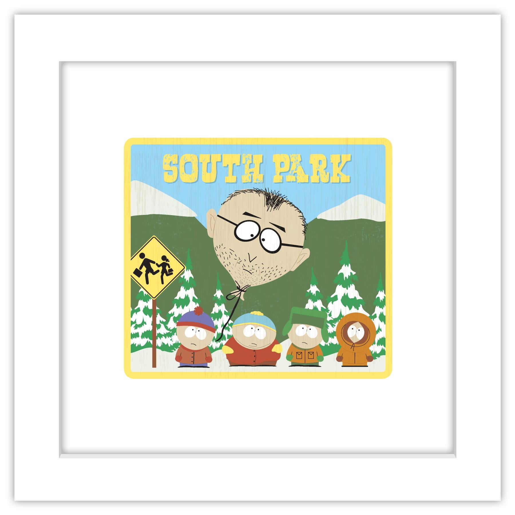 Gallery Pops South Park - Bus Stop Wall Art, White Framed Version, 12 ...