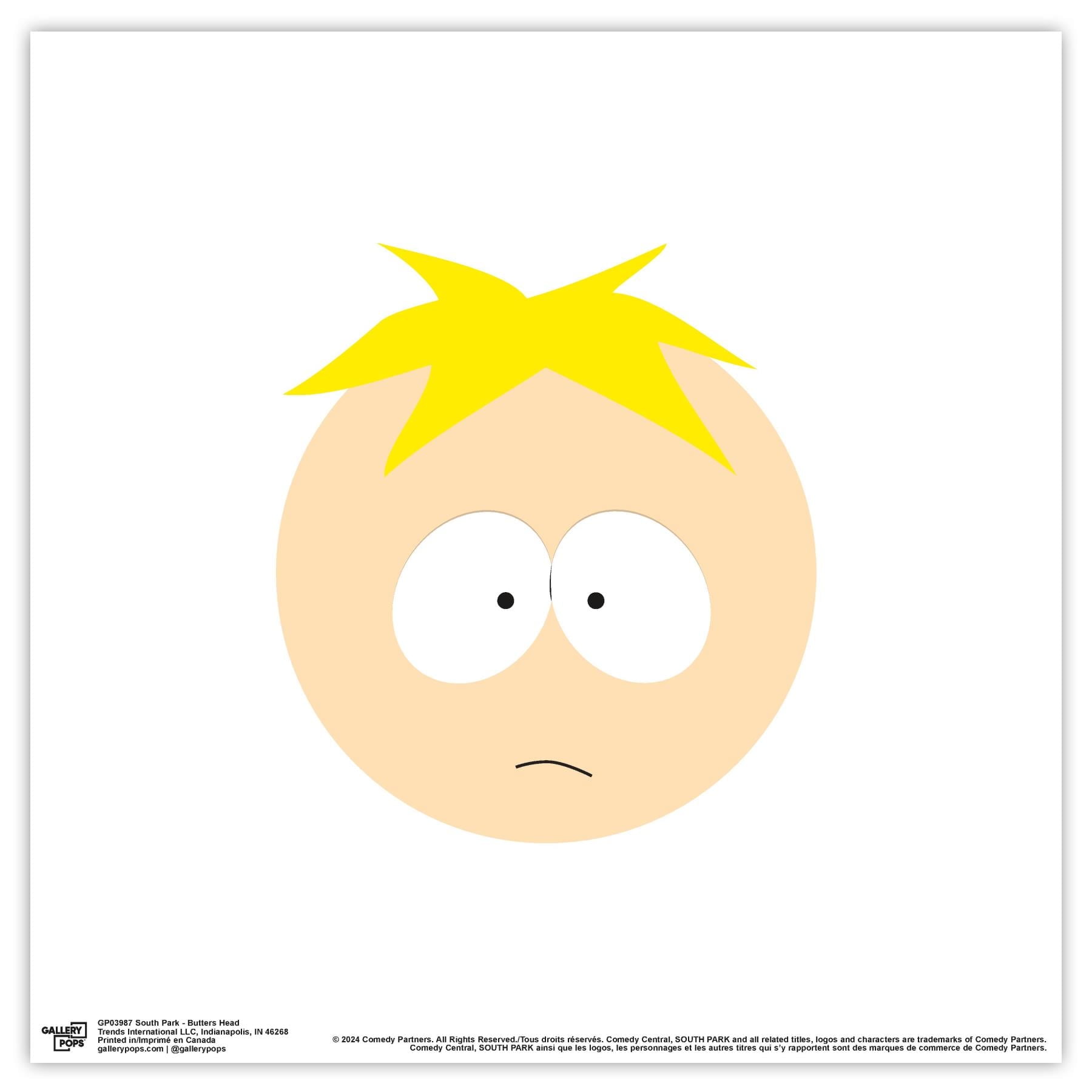 Gallery Pops South Park - Butters Head Wall Art, Unframed Version, 12 ...