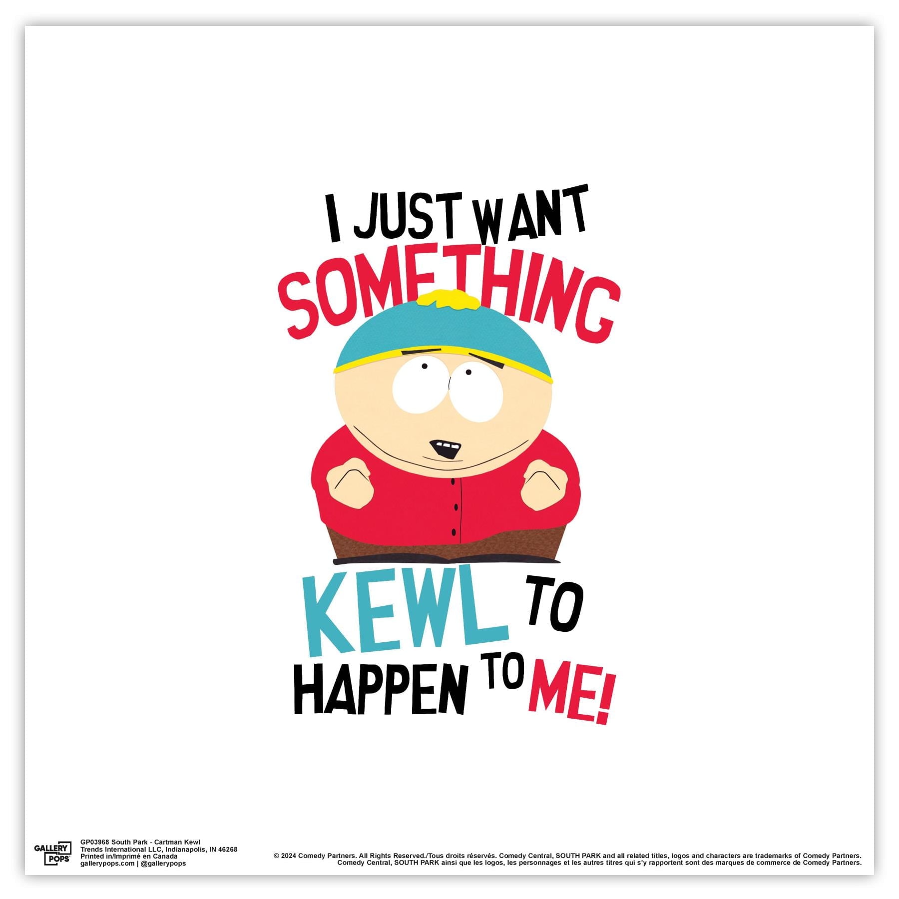 Gallery Pops South Park - Cartman Kewl Wall Art, Unframed Version, 12 ...