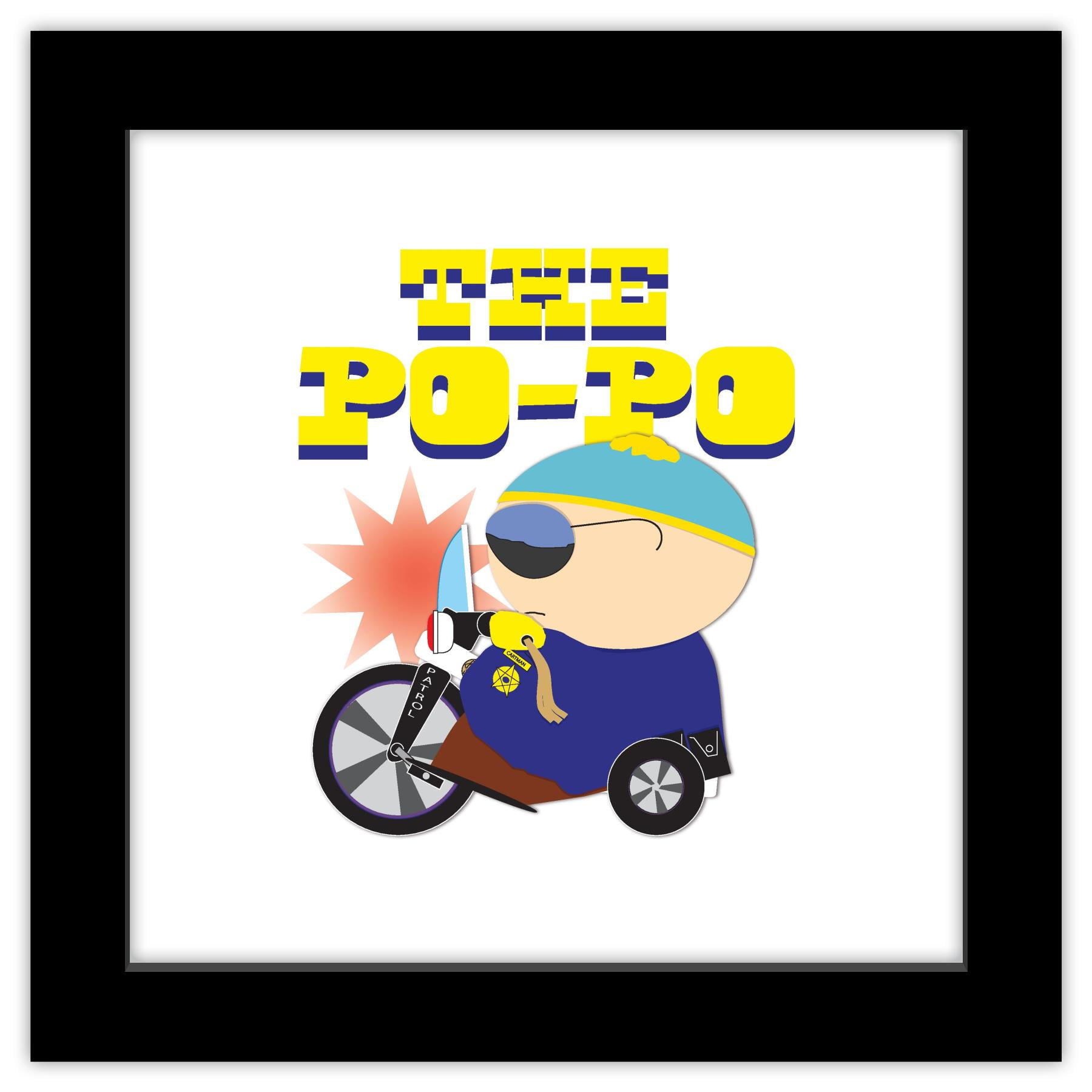 Gallery Pops South Park - Cartman The Po-Po Wall Art, Black Framed ...