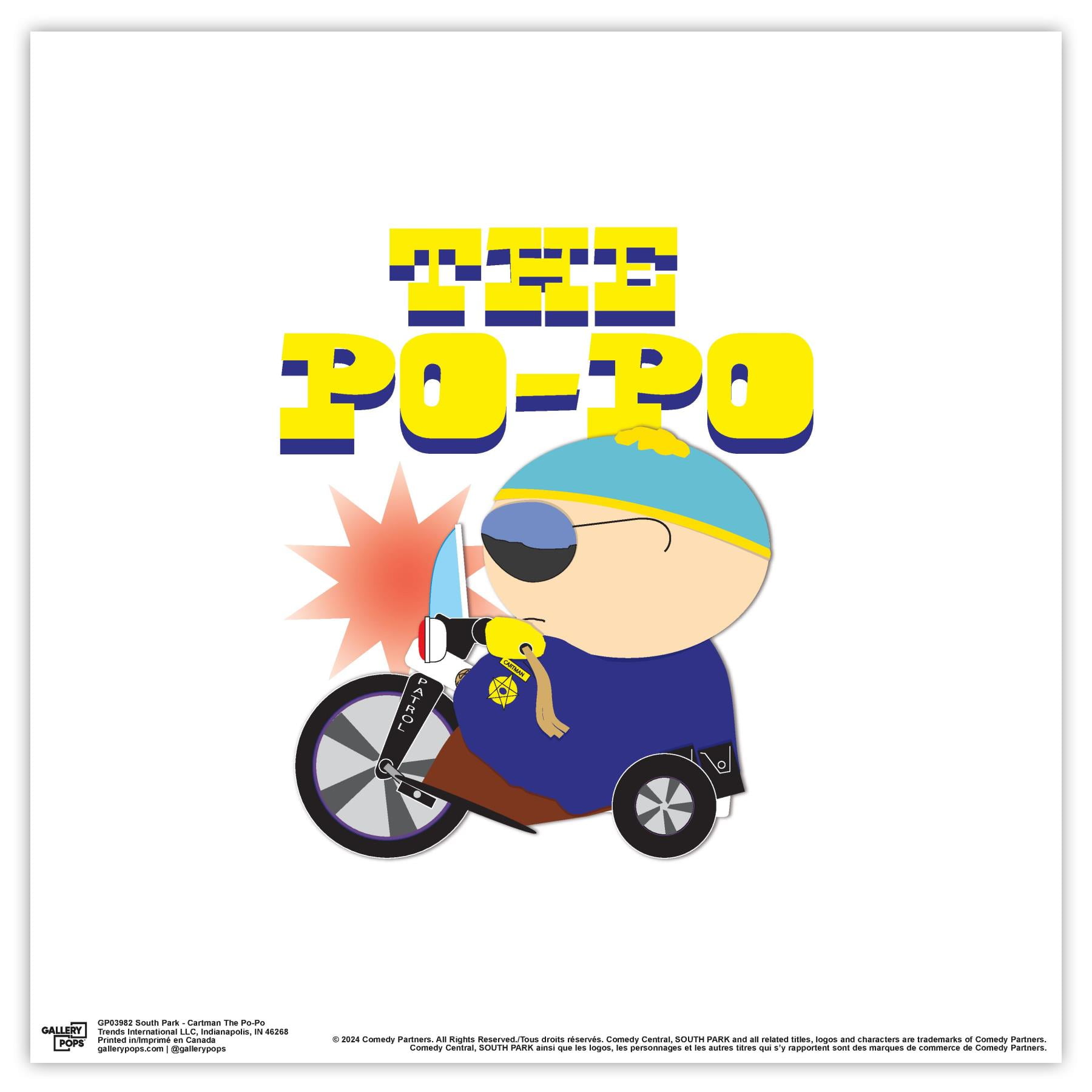 Gallery Pops South Park - Cartman The Po-Po Wall Art, Unframed Version ...