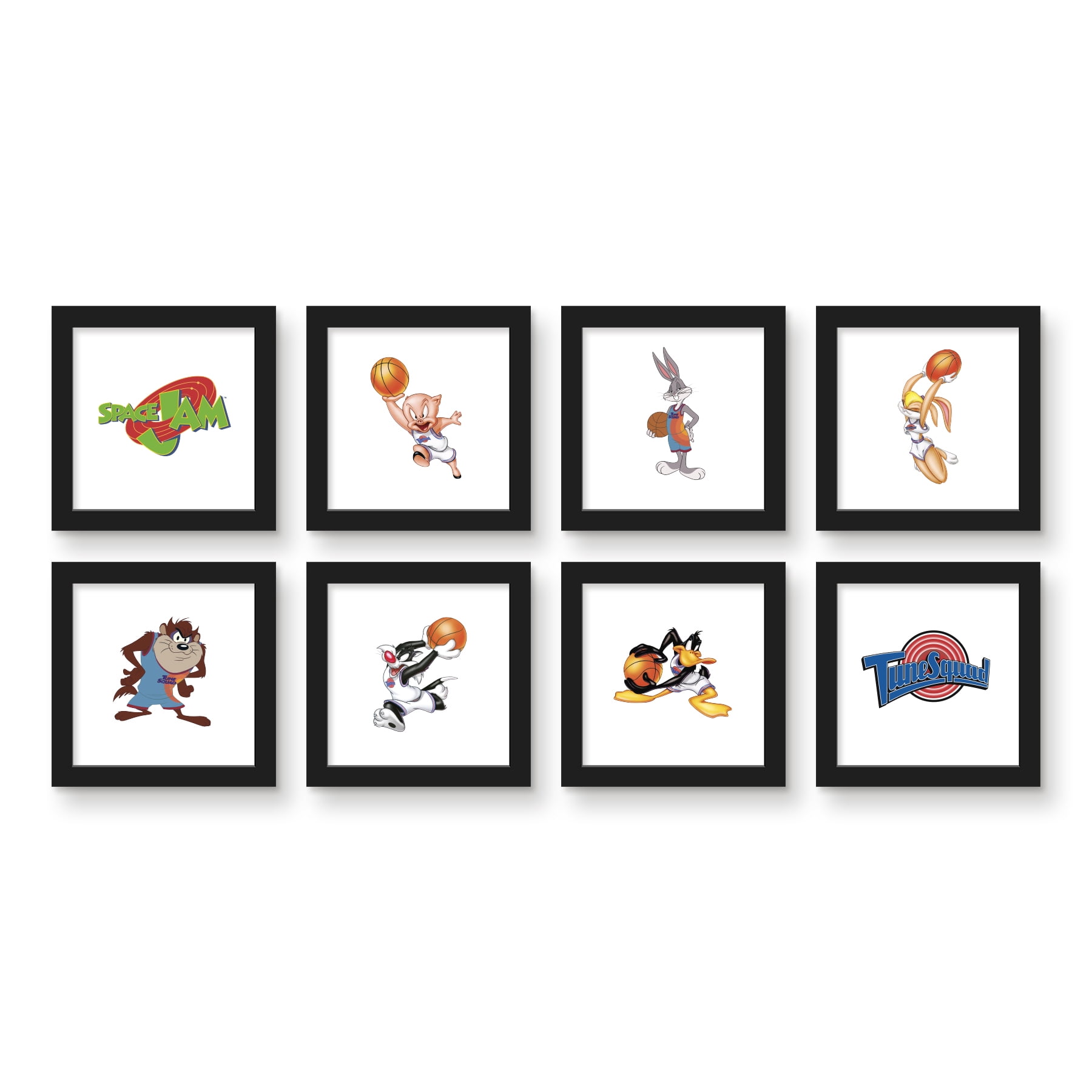 Gallery Pops Space Jam - Tune Squad Wall Art Bundle (8-Pack), Black ...