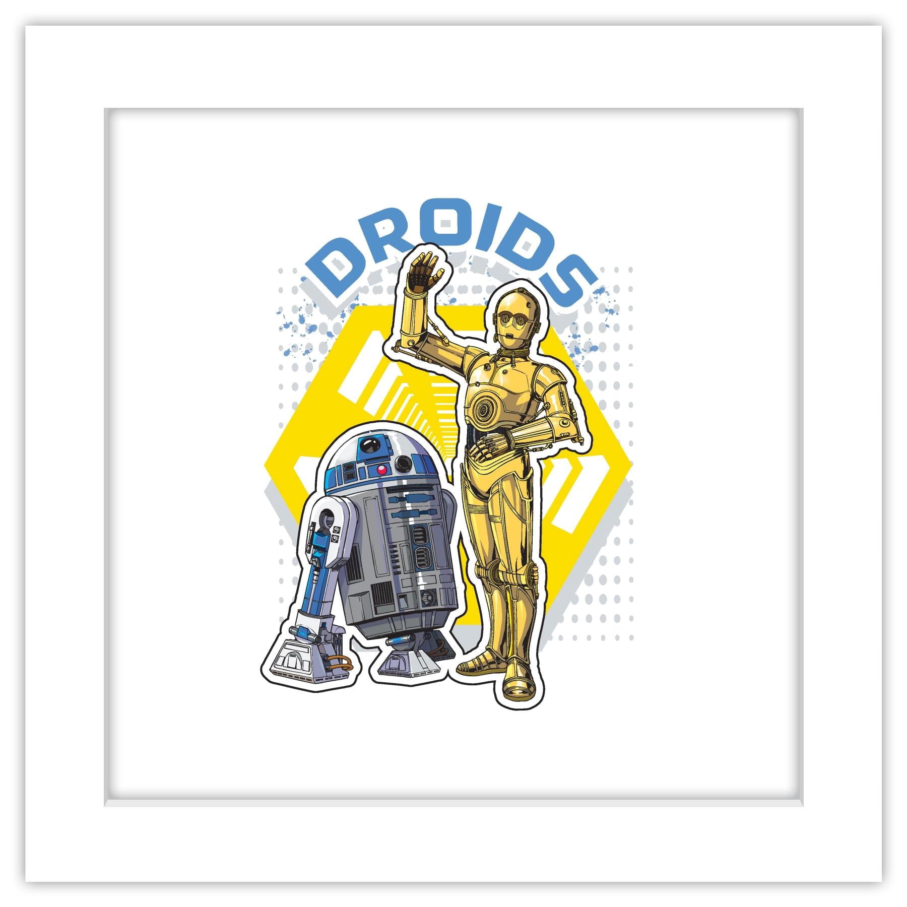 Gallery Pops Star Wars - Academic Droids Wall Art, White Framed Version ...