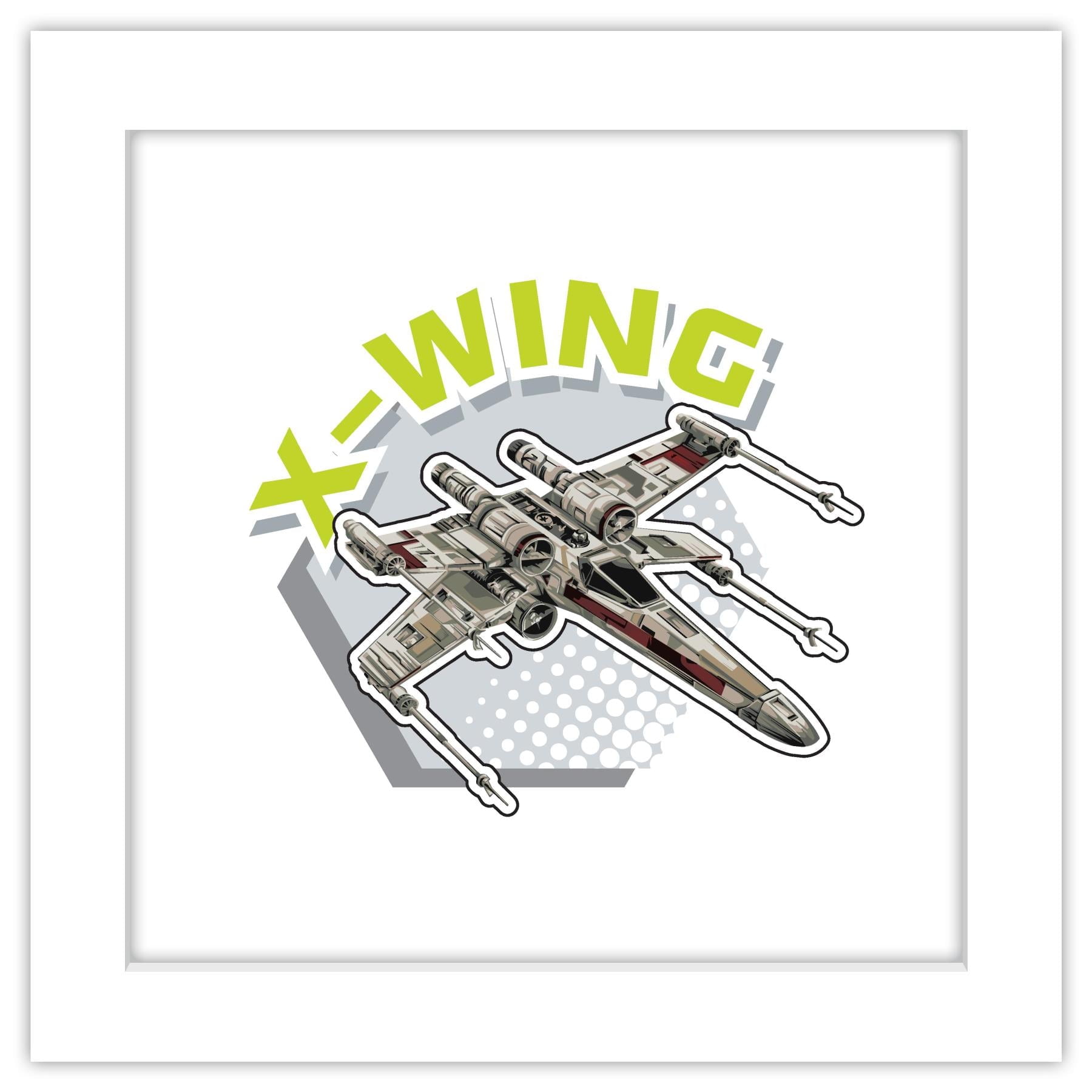 Gallery Pops Star Wars - Academic X-Wing Wall Art, White Framed Version ...