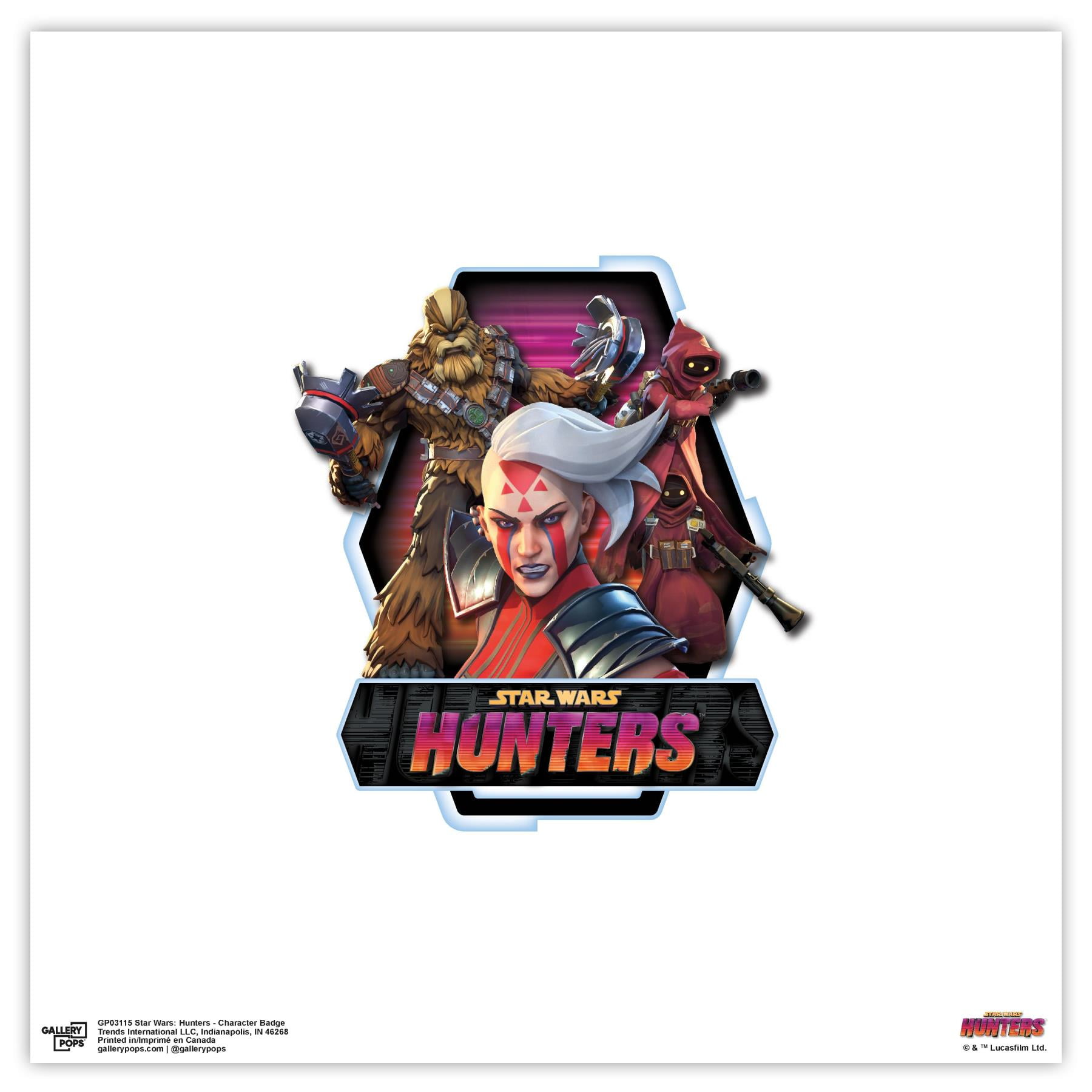 Gallery Pops Star Wars: Hunters - Character Badge Wall Art, Unframed ...