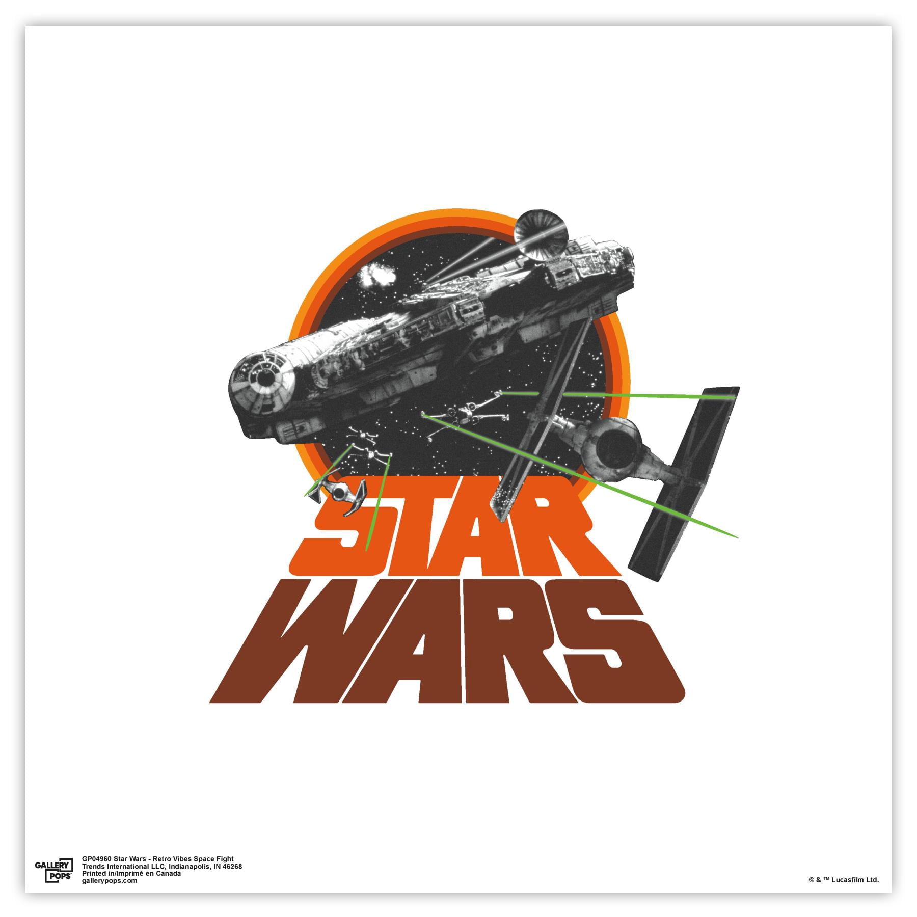 Gallery Pops Star Wars - Retro Vibes Space Fight Wall Art, Unframed ...