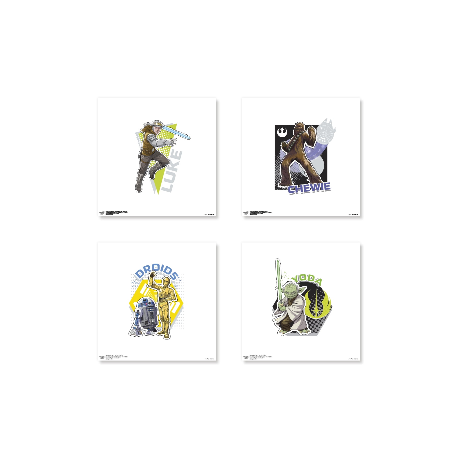 Gallery Pops Star Wars: Saga - Academic Rebel Wall Art Bundle (4-Pack ...
