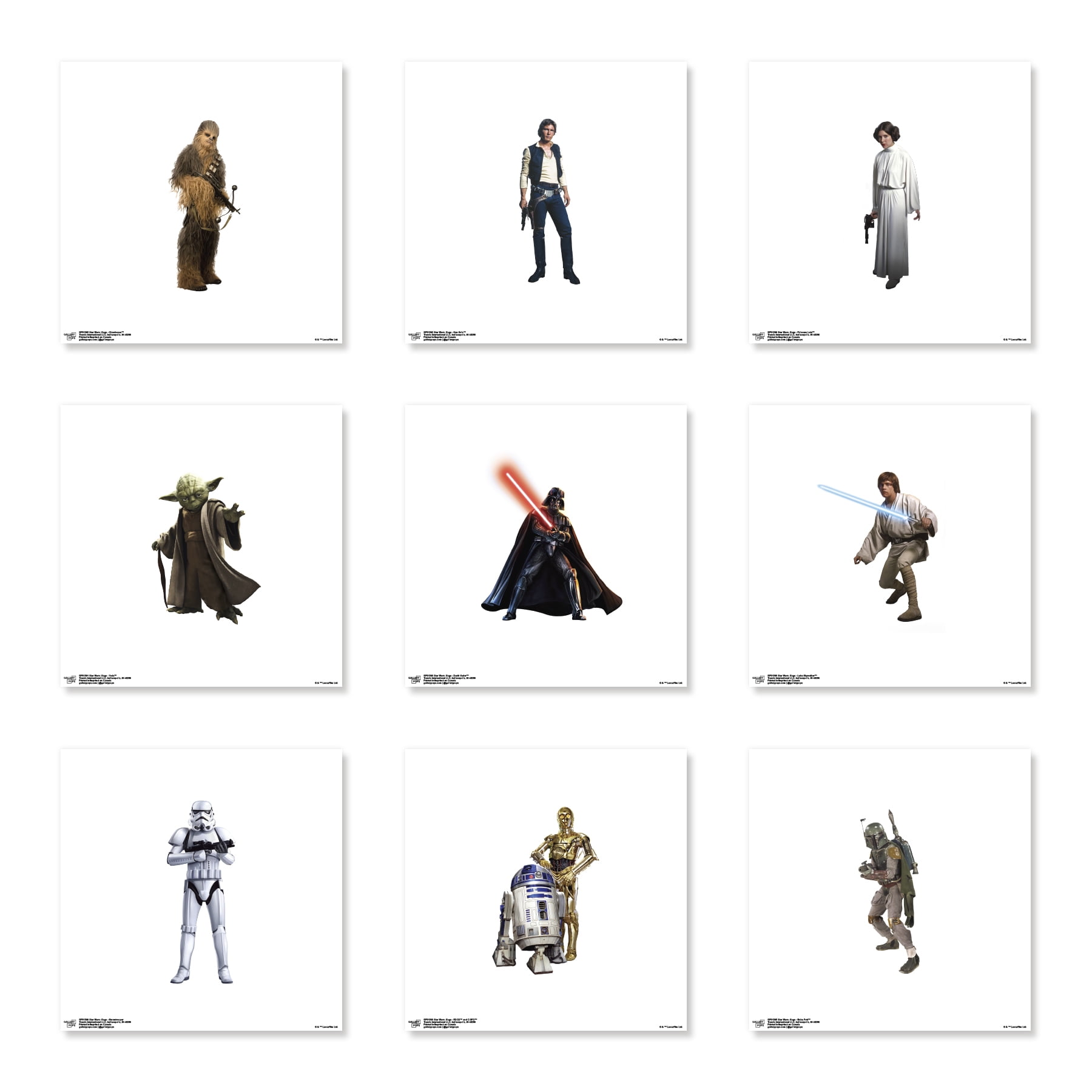 Gallery Pops Star Wars: Saga - Character Collection Wall Art Bundle (9 ...