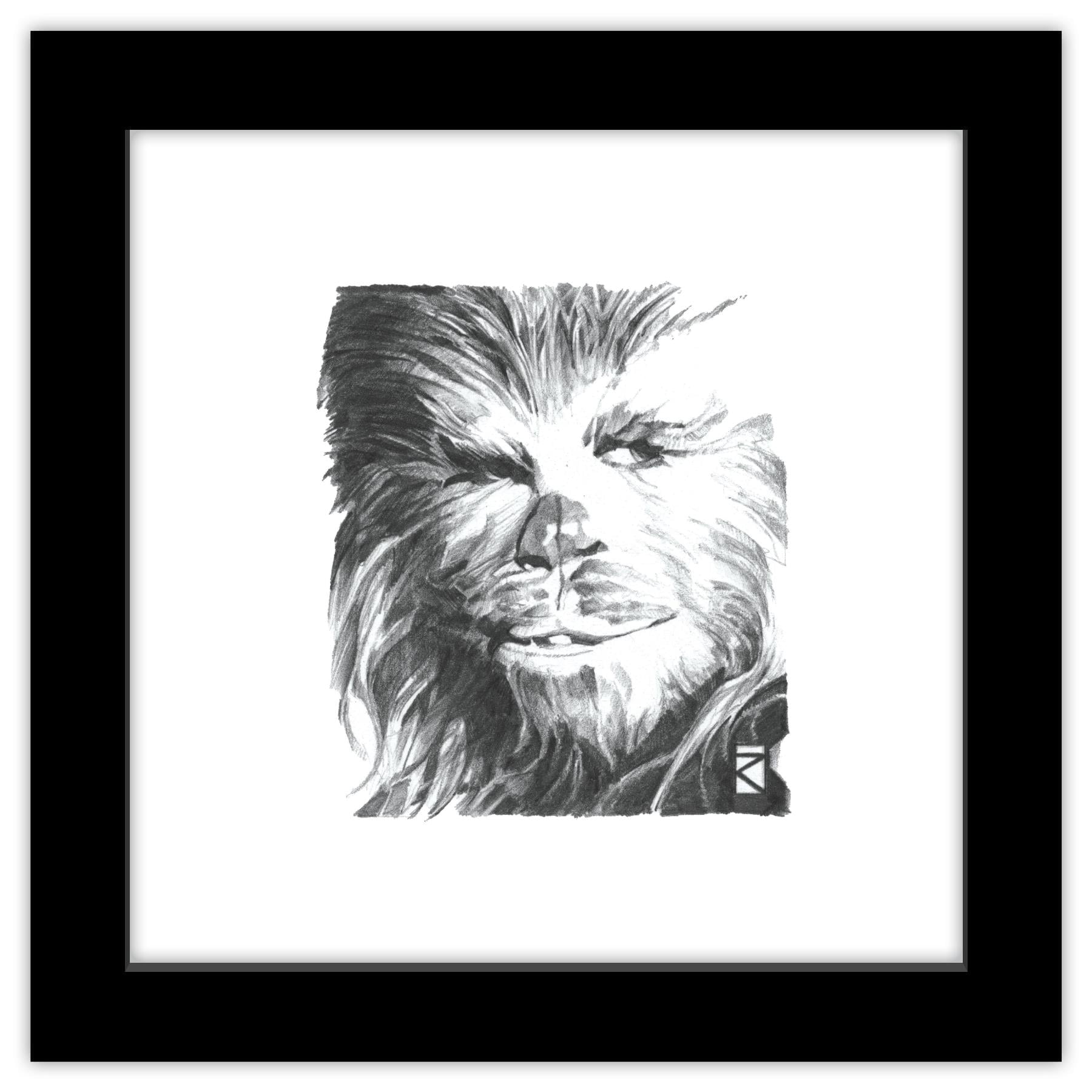 Gallery Pops Star Wars: Saga - Chewbacca Sketch Wall Art, Black Framed ...