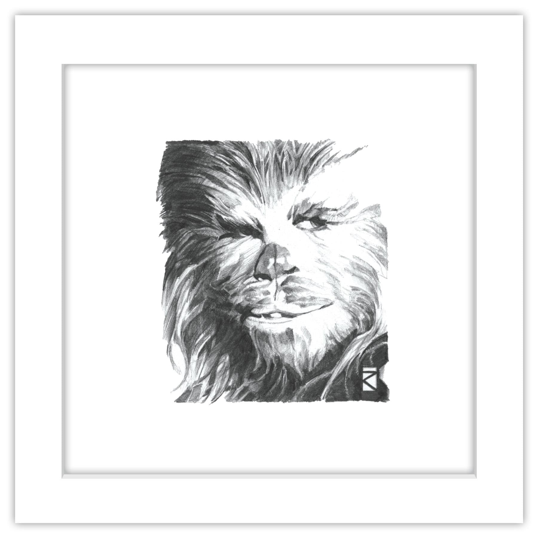 Gallery Pops Star Wars: Saga - Chewbacca Sketch Wall Art, White Framed ...