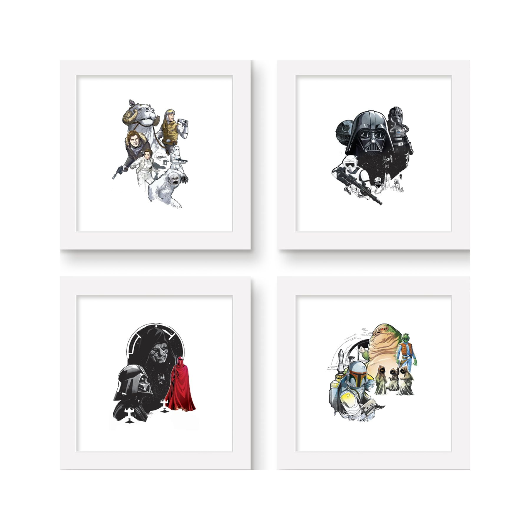 Gallery Pops Star Wars: Saga - Collage Wall Art Bundle (4-Pack), White ...