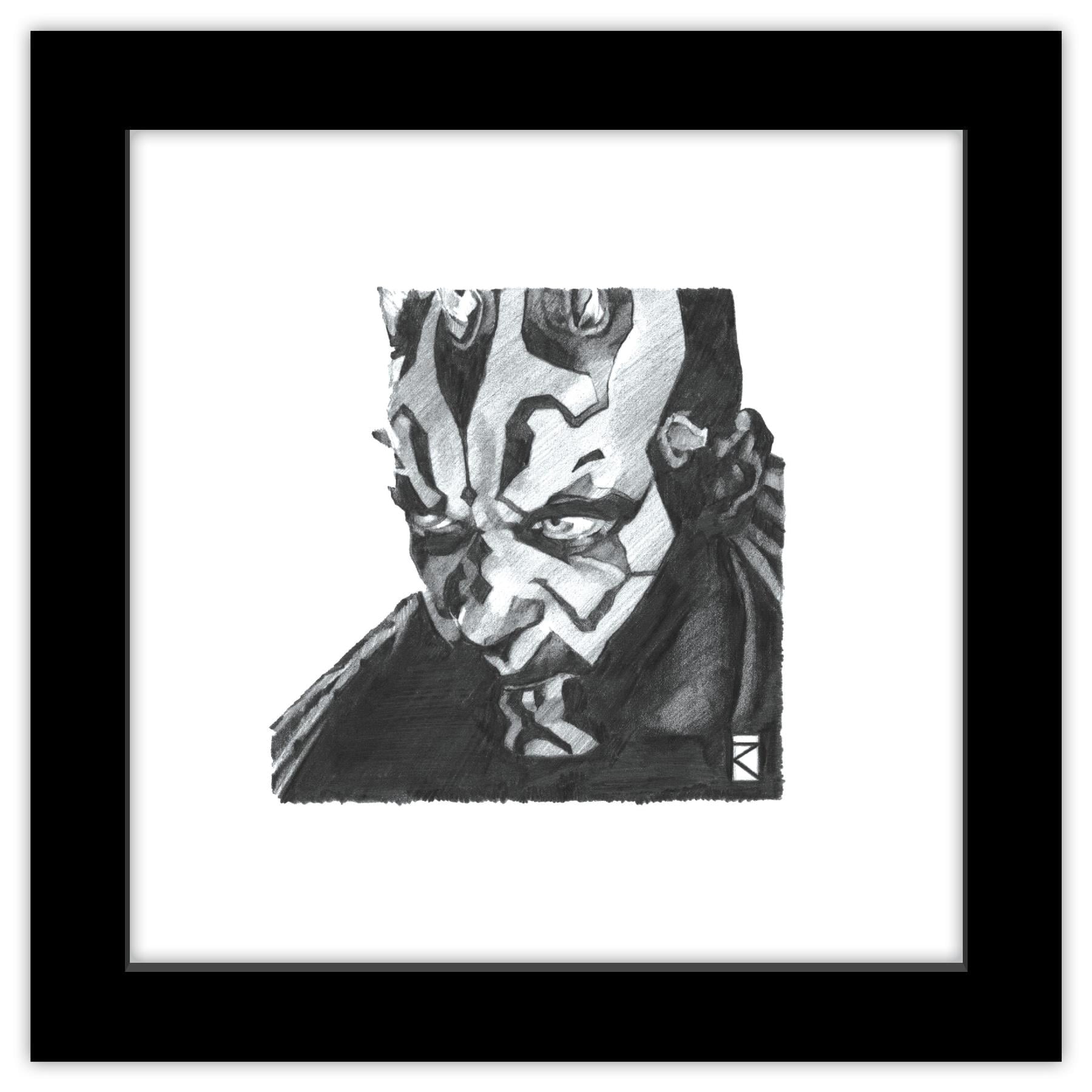 Gallery Pops Star Wars: Saga - Darth Maul Sketch Wall Art, Black Framed ...