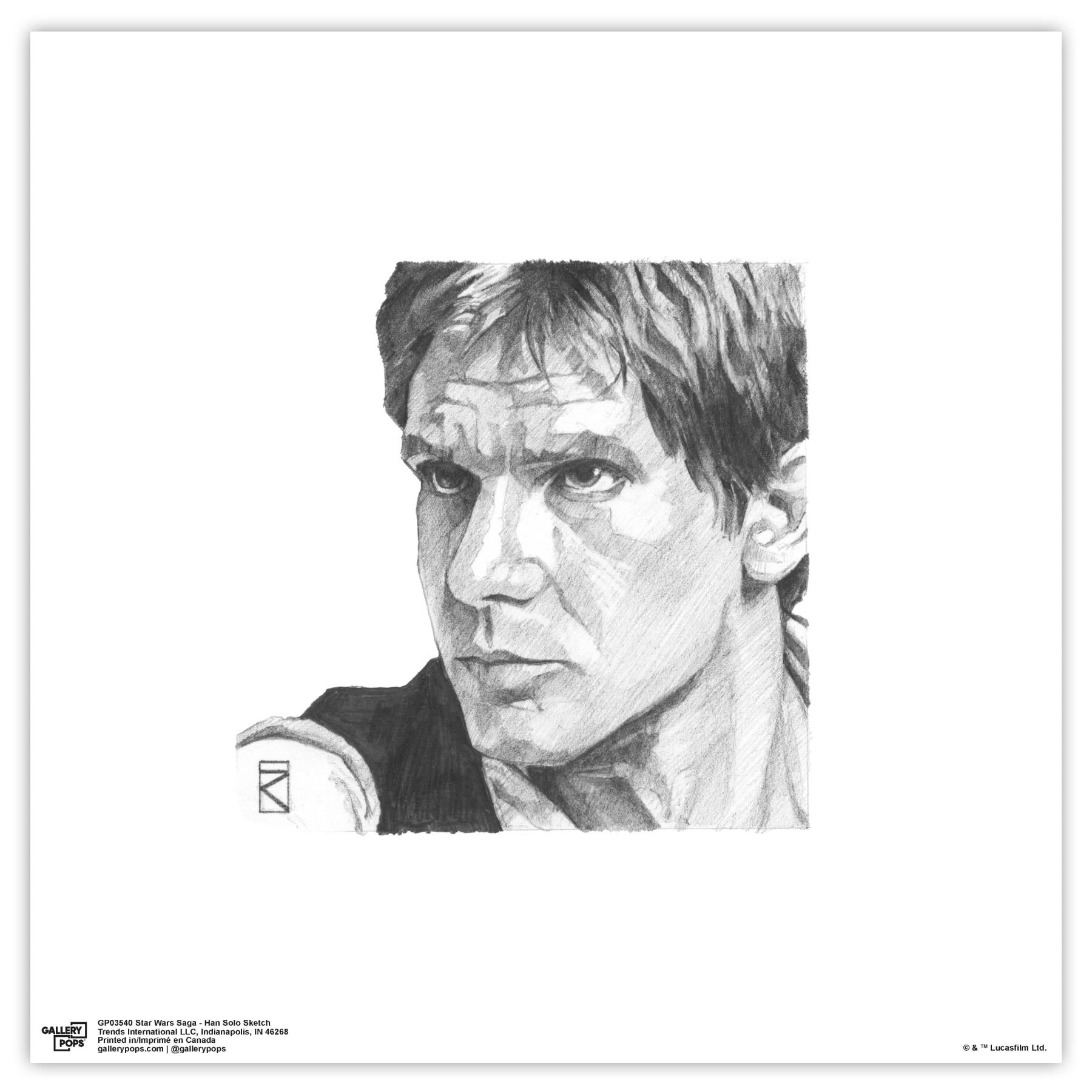Gallery Pops Star Wars: Saga - Han Solo Sketch Wall Art, Unframed ...