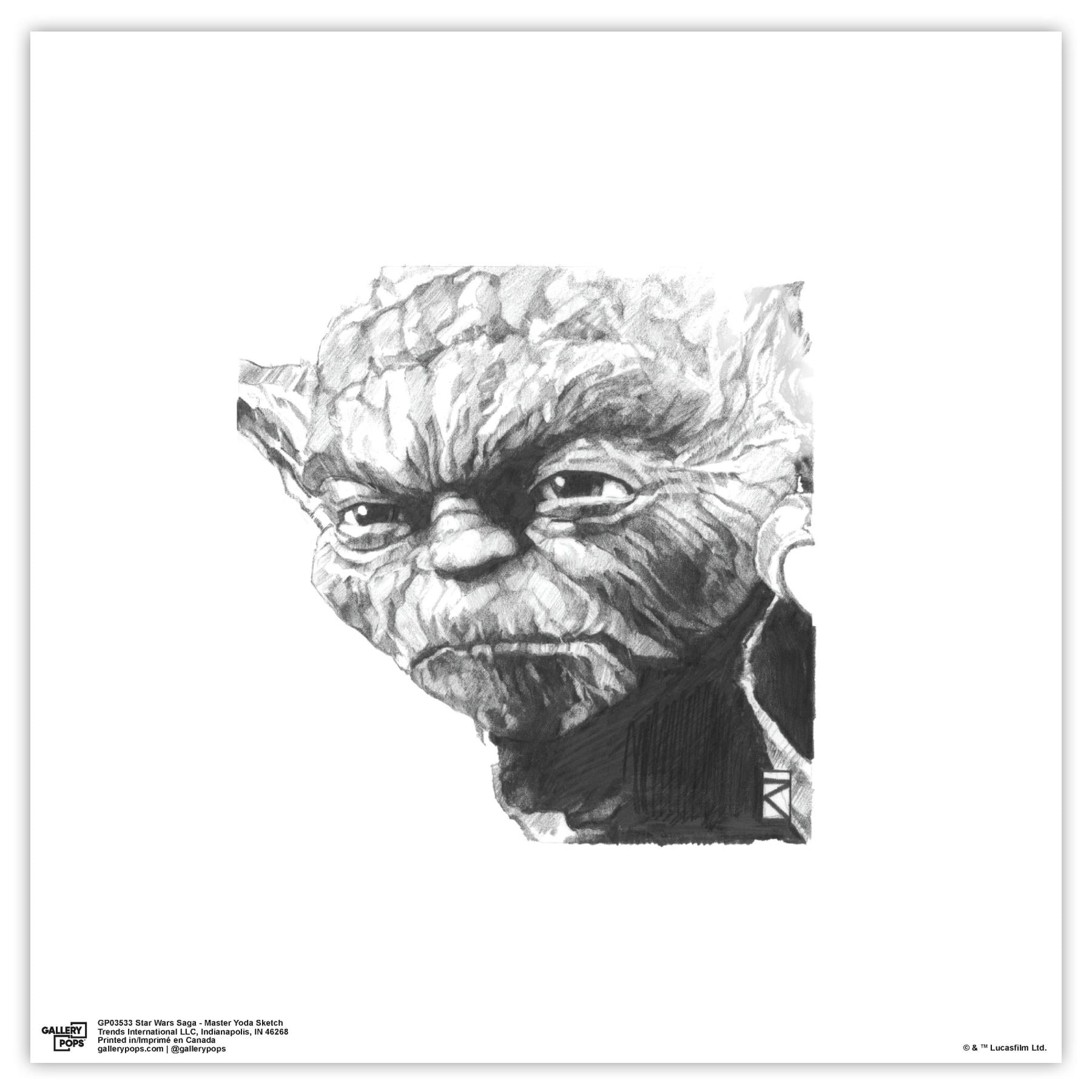 Gallery Pops Star Wars: Saga - Master Yoda Sketch Wall Art, Unframed ...